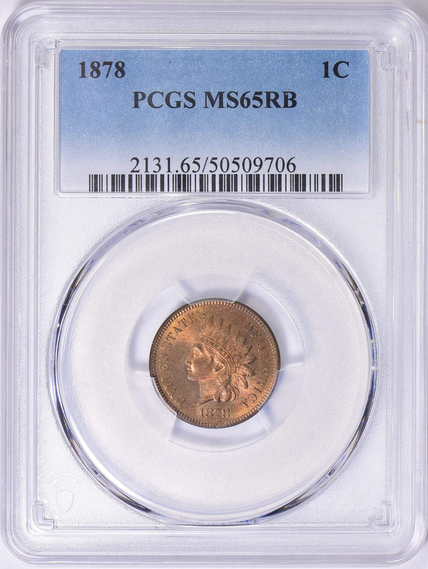 1878 Indian Cent PCGS MS-65 RB (Item 1763183) | GreatCollections Coin Auctions