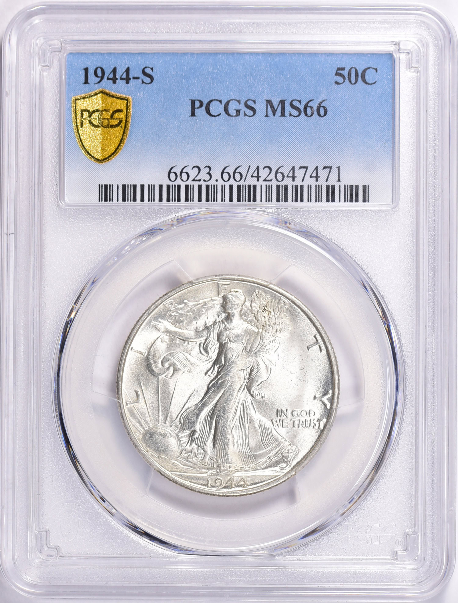 1944-S Walking Liberty Half Dollar PCGS MS-66 (Item 1763229) | GreatCollections Coin Auctions