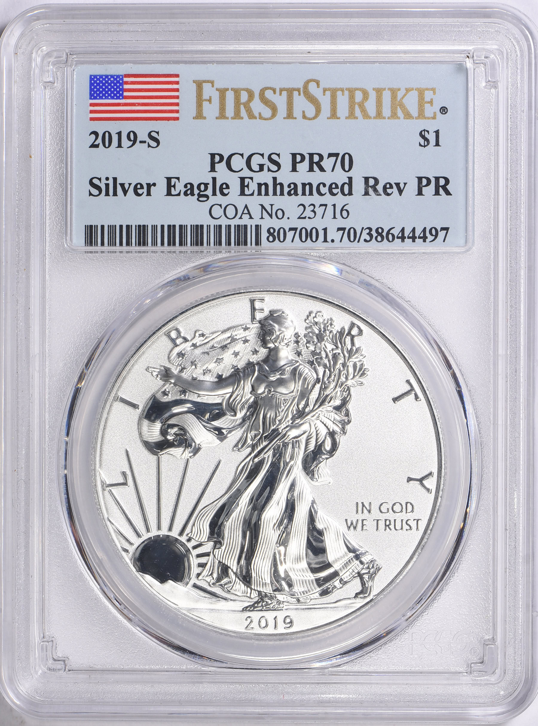 2019-S $1 Silver Eagle Enhanced Reverse Proof First Strike PCGS Proof ...
