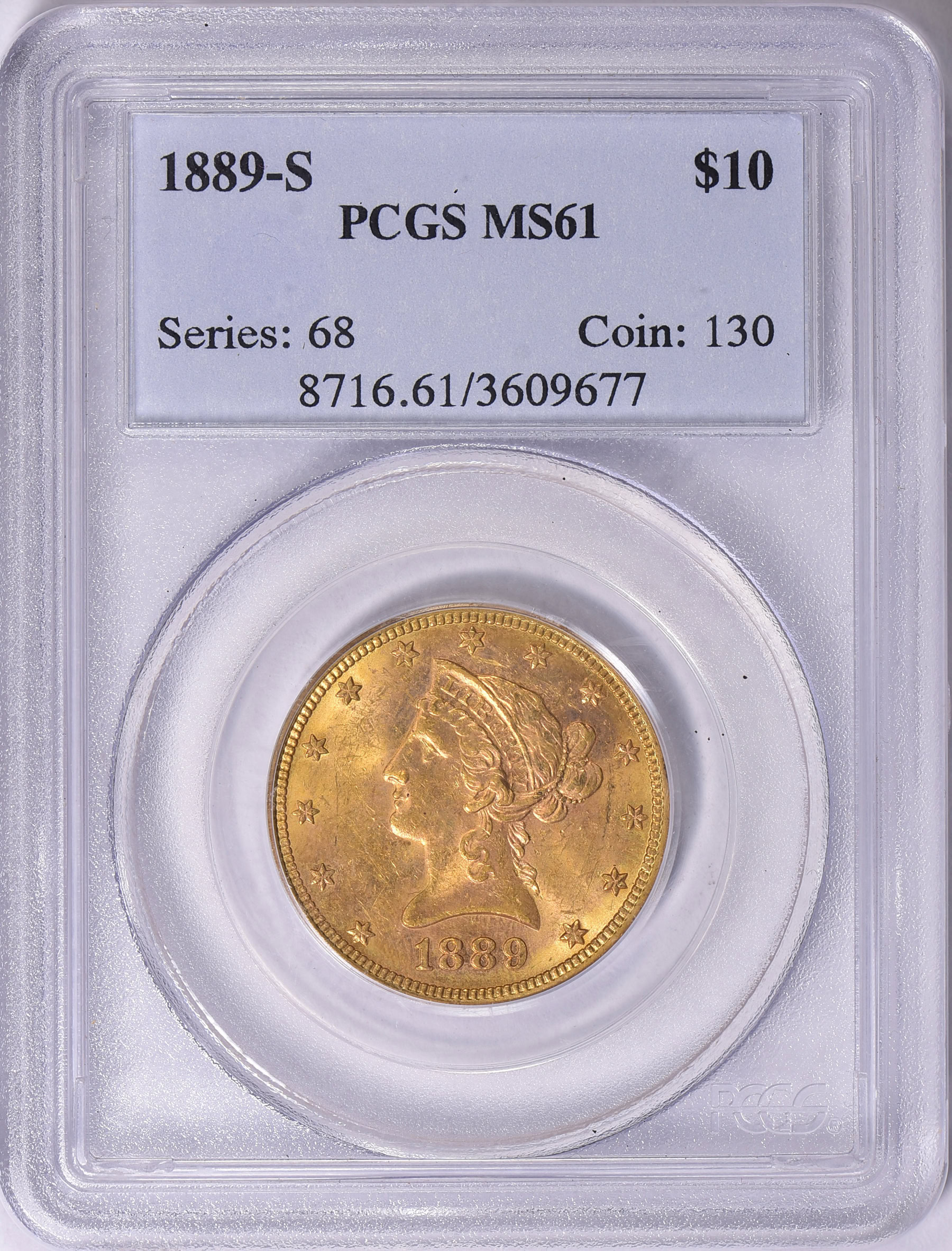 1889-S Liberty Gold Eagle PCGS MS-61 (Item 1763435) | GreatCollections Coin Auctions