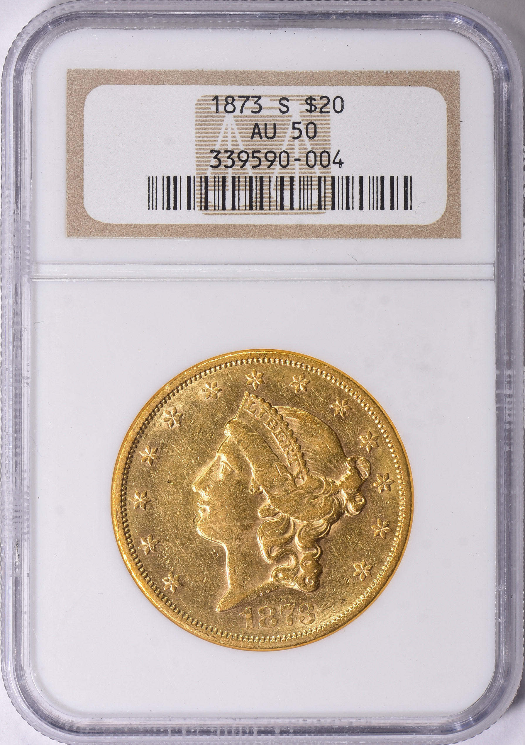 1873-S Liberty Gold Double Eagle NGC AU-50 (Item 1763457) | GreatCollections Coin Auctions