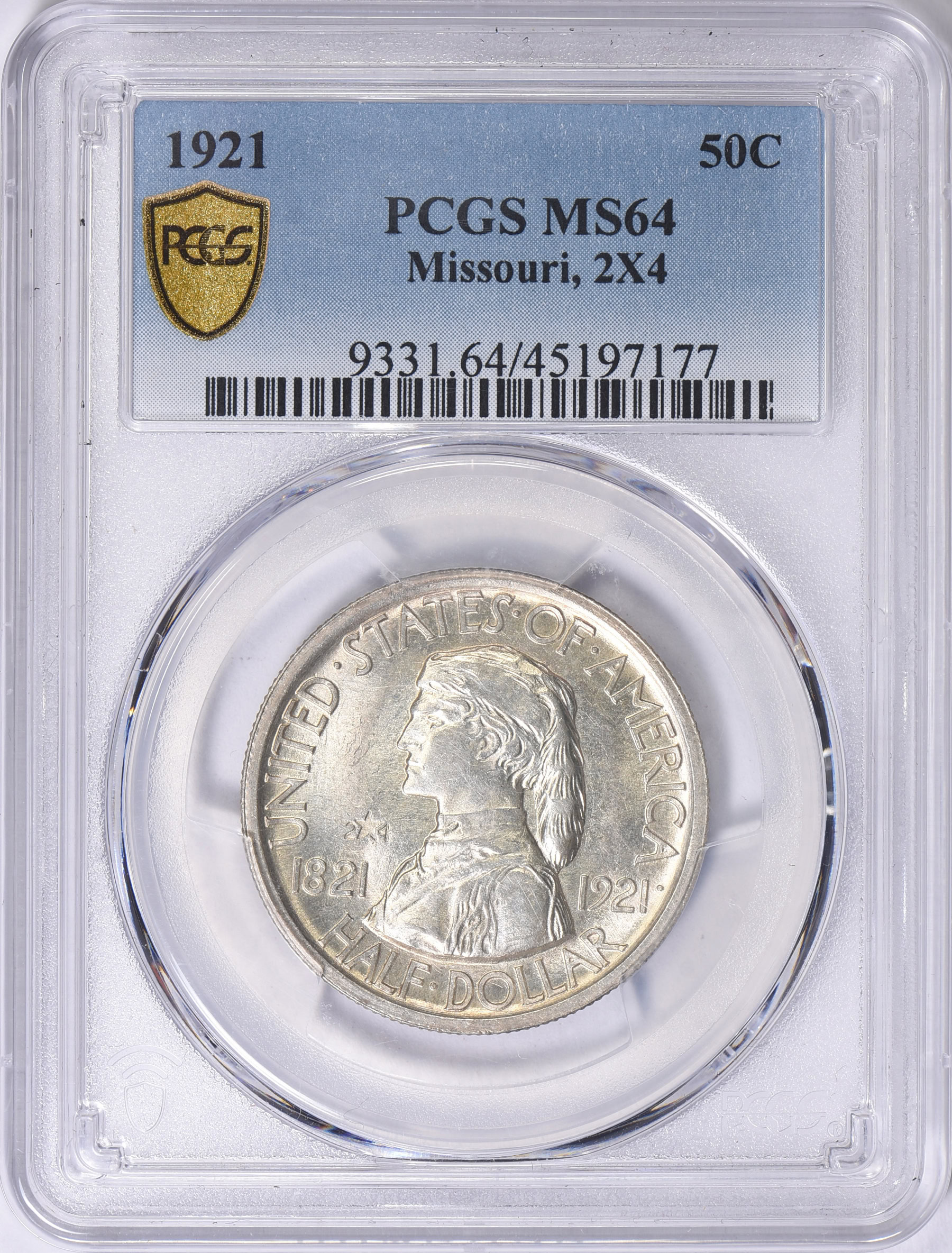 1921 Missouri Centennial Half Dollar 2x4 PCGS MS-64 (Item 1763777 ...