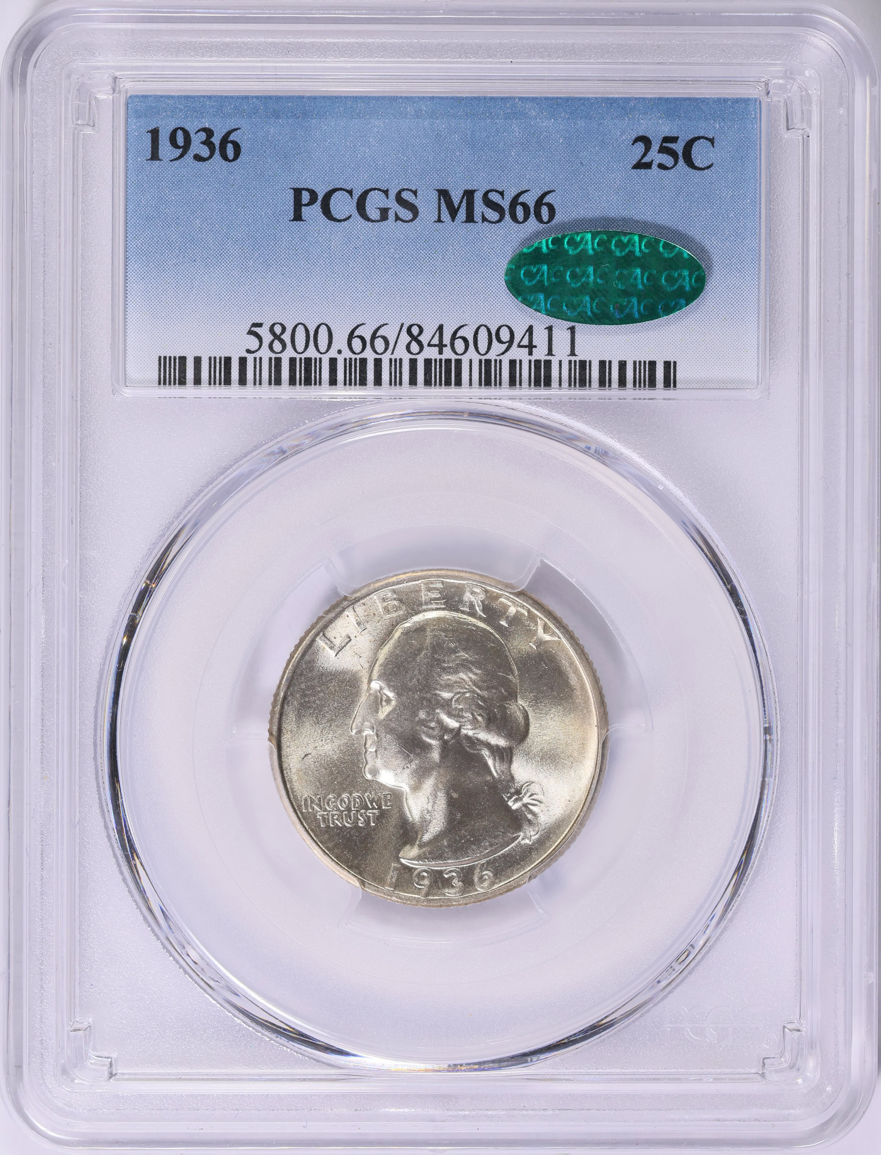 1936 Washington Quarter PCGS MS-66 (CAC Green) (Item 1763806) | GreatCollections Coin Auctions