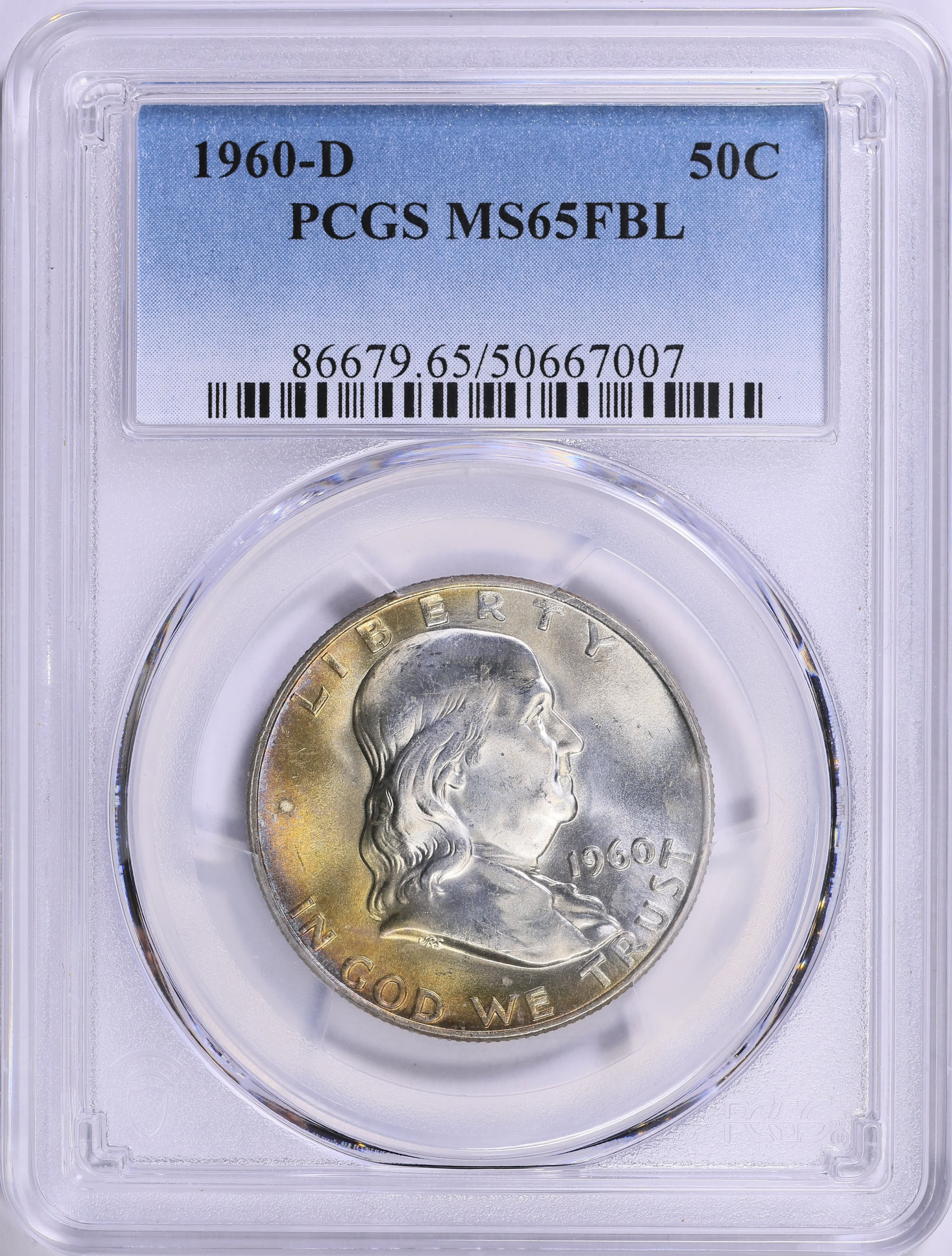 1960-D Franklin Half Dollar PCGS MS-65 FBL (Toned) (Item 1763816 ...