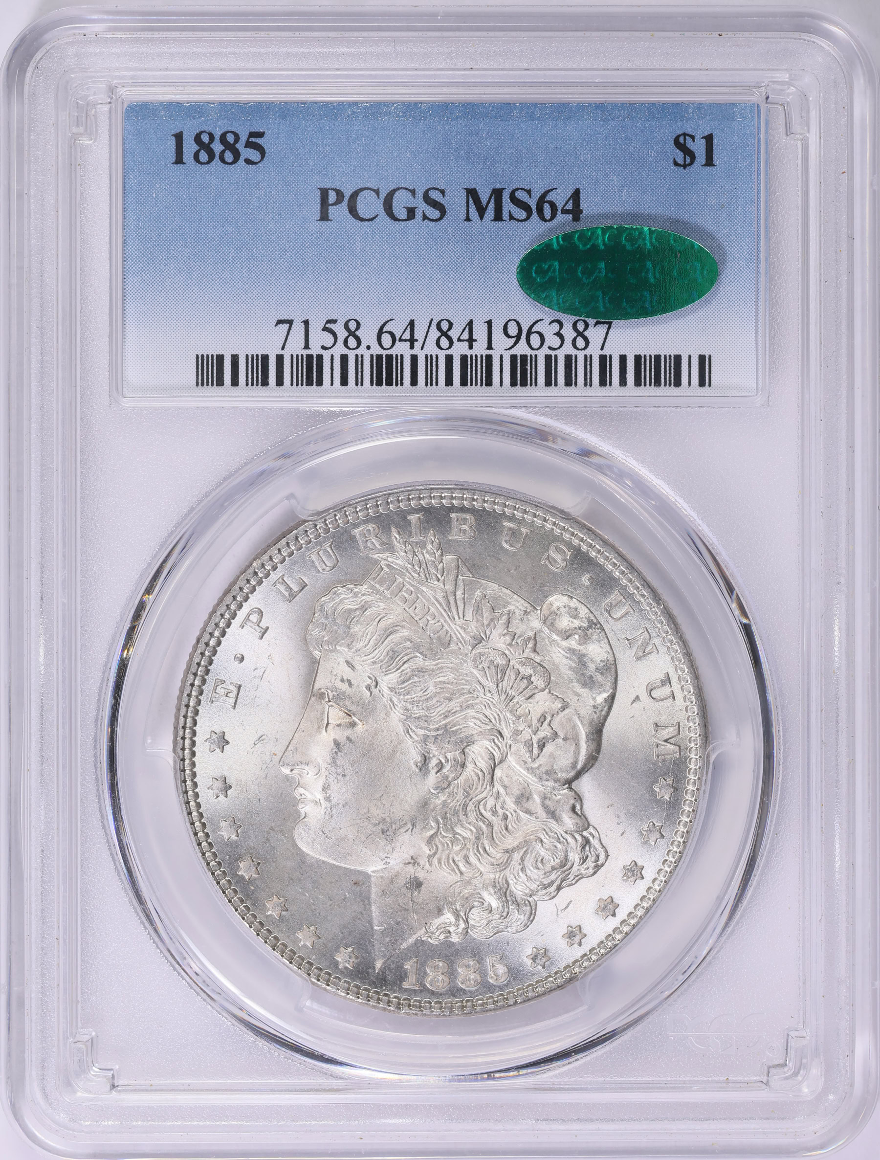 1885 Morgan Silver Dollar PCGS MS-64 (CAC Green) (Item 1763822) | GreatCollections Coin Auctions