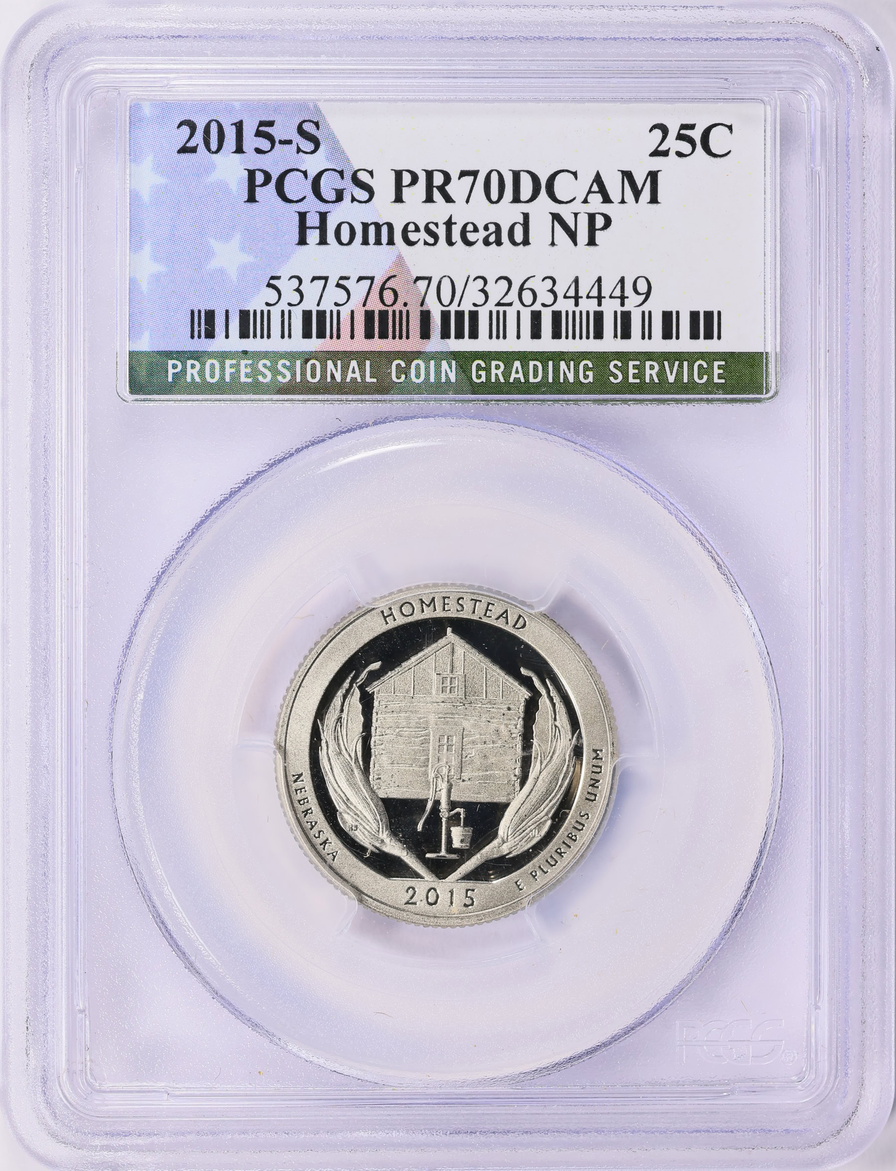 2015-S America the Beautiful Quarter Homestead NP PCGS Proof-70 DCAM ...