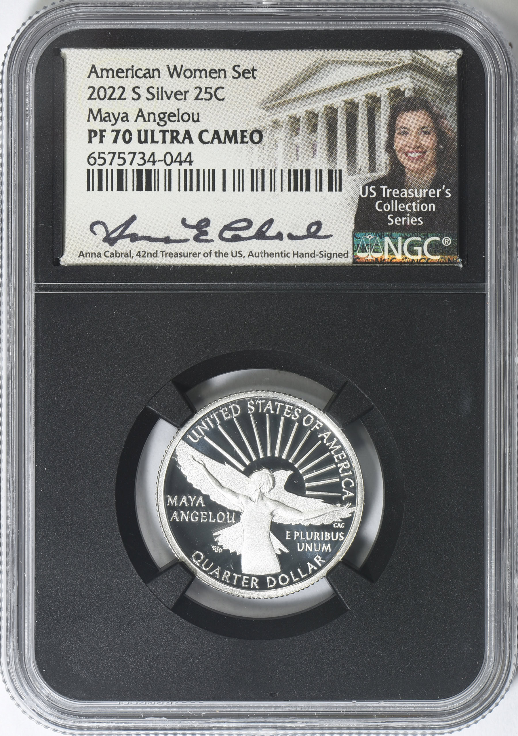 2022-S American Women Quarter Maya Angelou-Silver NGC Proof-70 UC (Anna ...