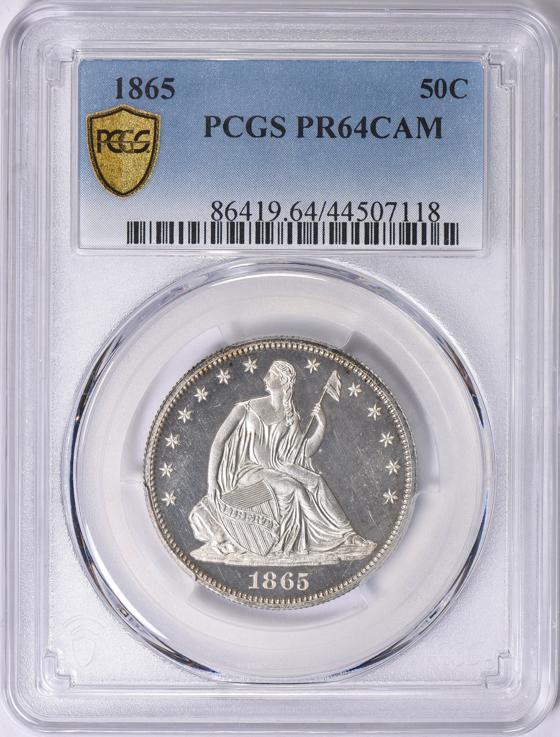 1865 Seated Liberty Half Dollar PCGS Proof-64 CAMEO (Item 1764206) | GreatCollections Coin Auctions