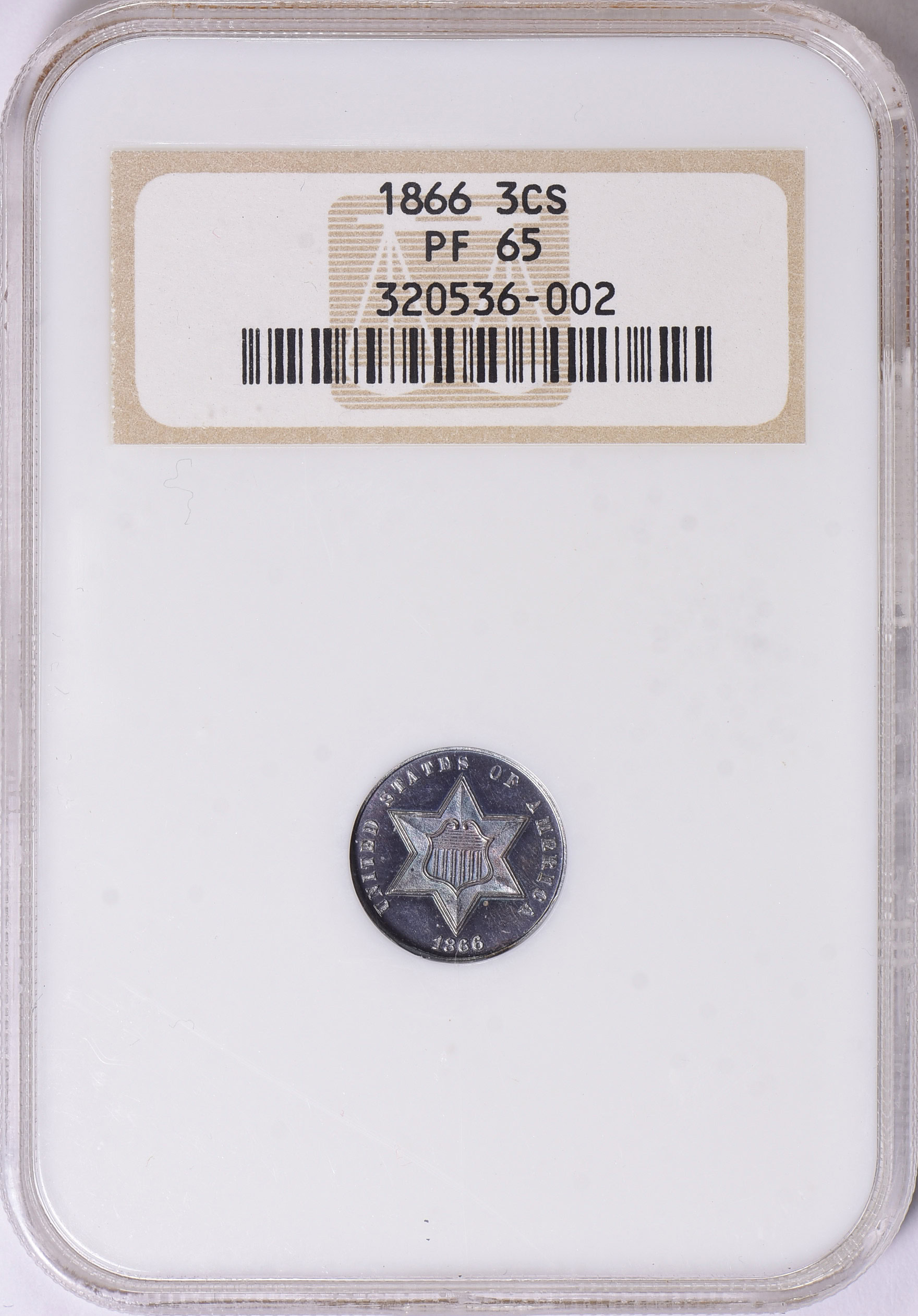 1866 Silver Three-Cent Piece NGC Proof-65 OH (Toned) (Item 1764220 ...