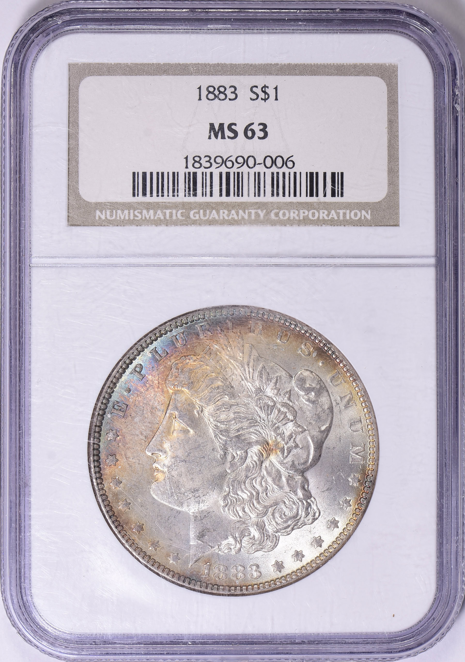 1883 Morgan Silver Dollar NGC MS-63 (Toned) (Item 1764264) | GreatCollections Coin Auctions