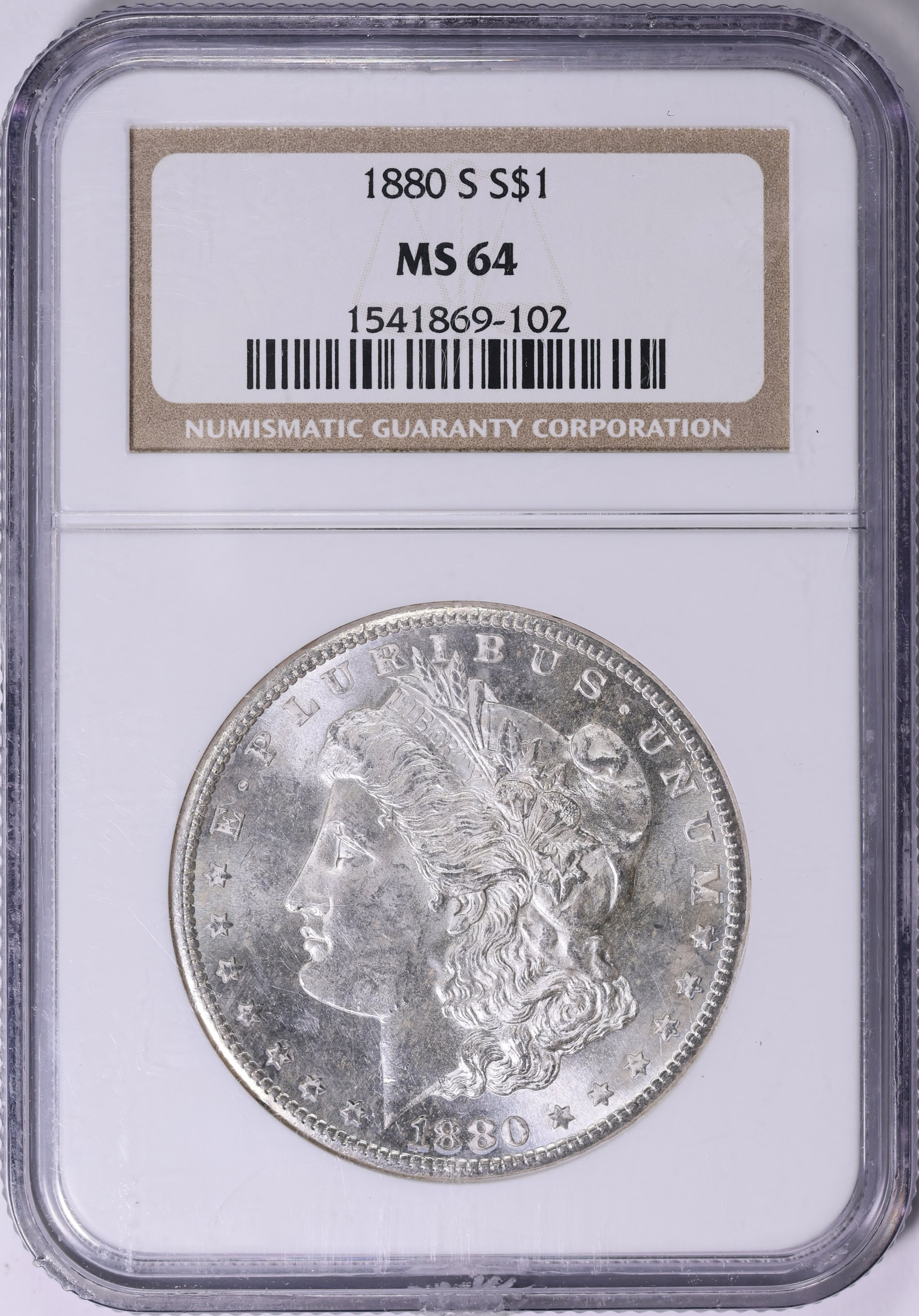 1880-S Morgan Silver Dollar NGC MS-64 (Item 1764369) | GreatCollections Coin Auctions