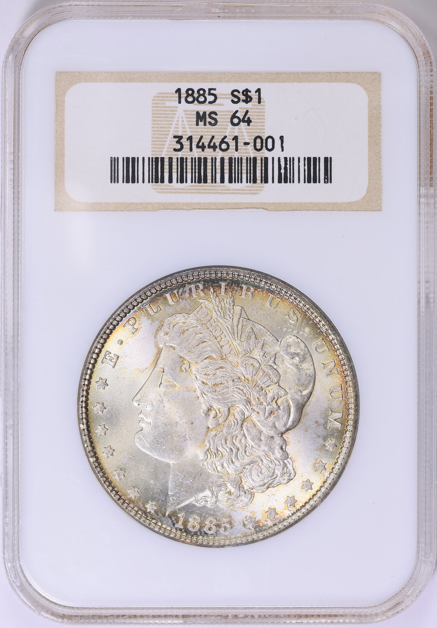 1885 Morgan Silver Dollar NGC MS-64 OH (Toned) (Item 1764383) | GreatCollections Coin Auctions