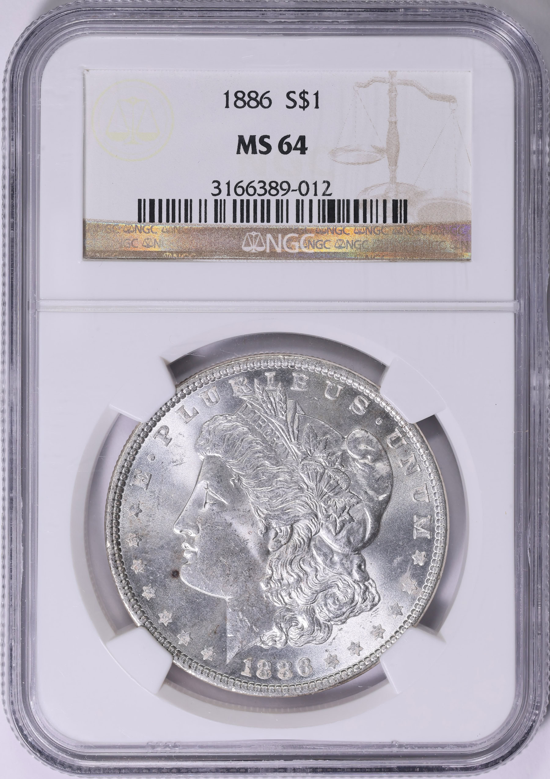1886 Morgan Silver Dollar NGC MS-64 (Item 1764389) | GreatCollections Coin Auctions