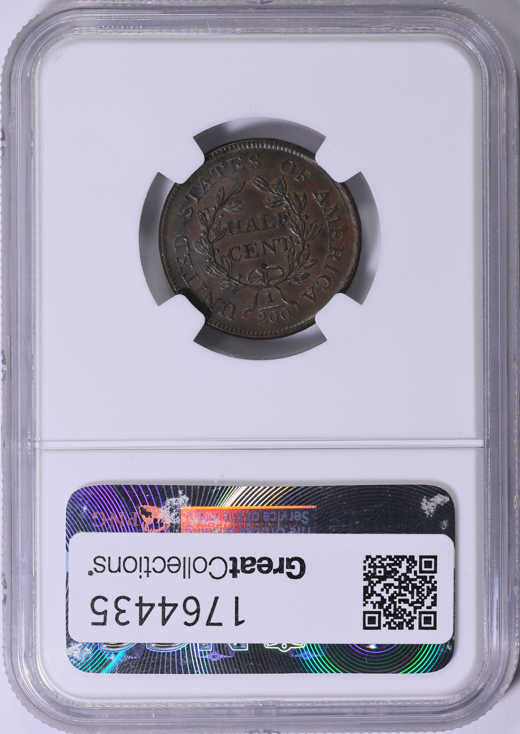 1804 Draped Bust Half Cent Crosslet 4, No Stems C-12 NGC MS-64 BN (Item ...