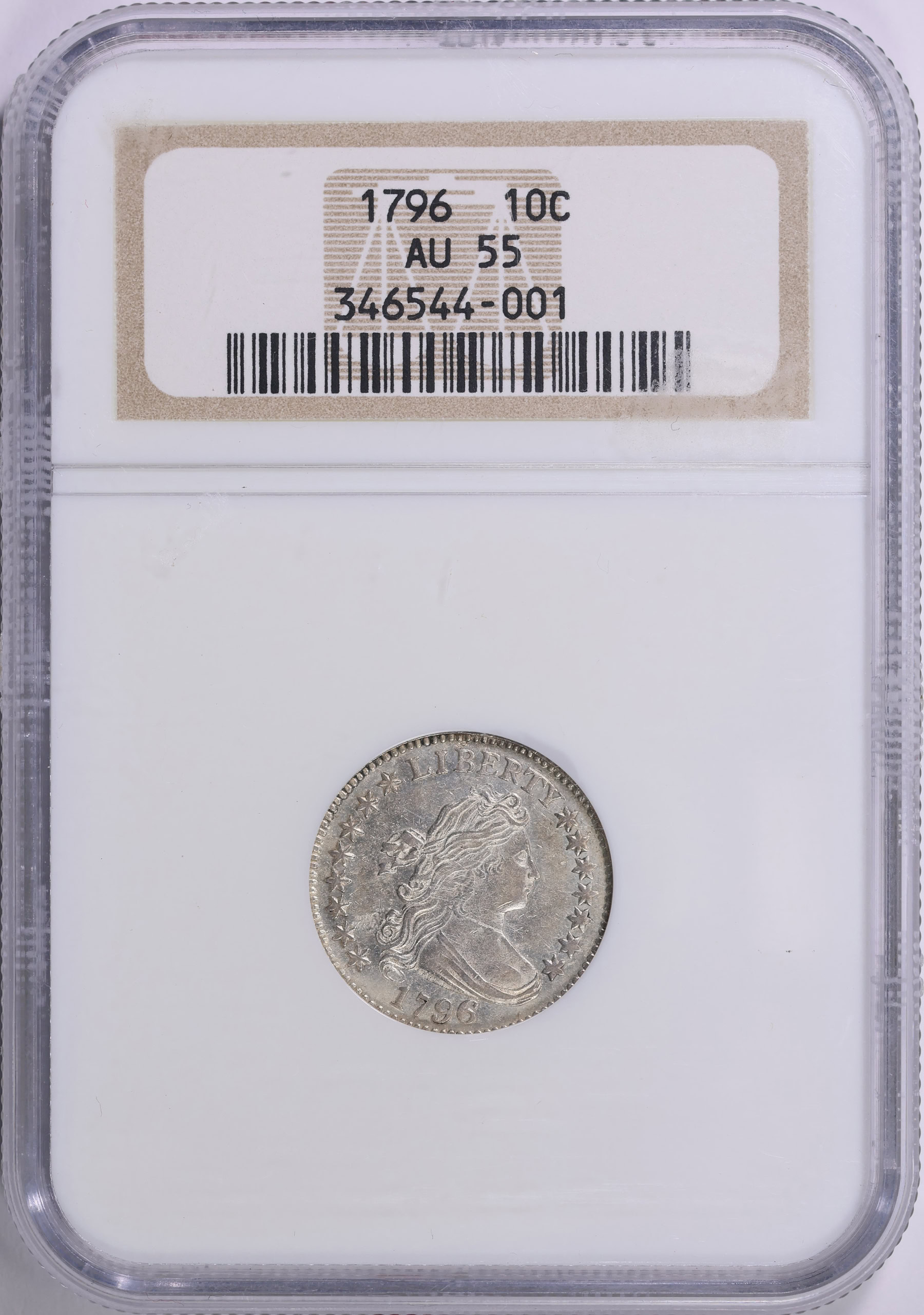 1796 Draped Bust Dime NGC AU-55 (Item 1764436) | GreatCollections Coin ...
