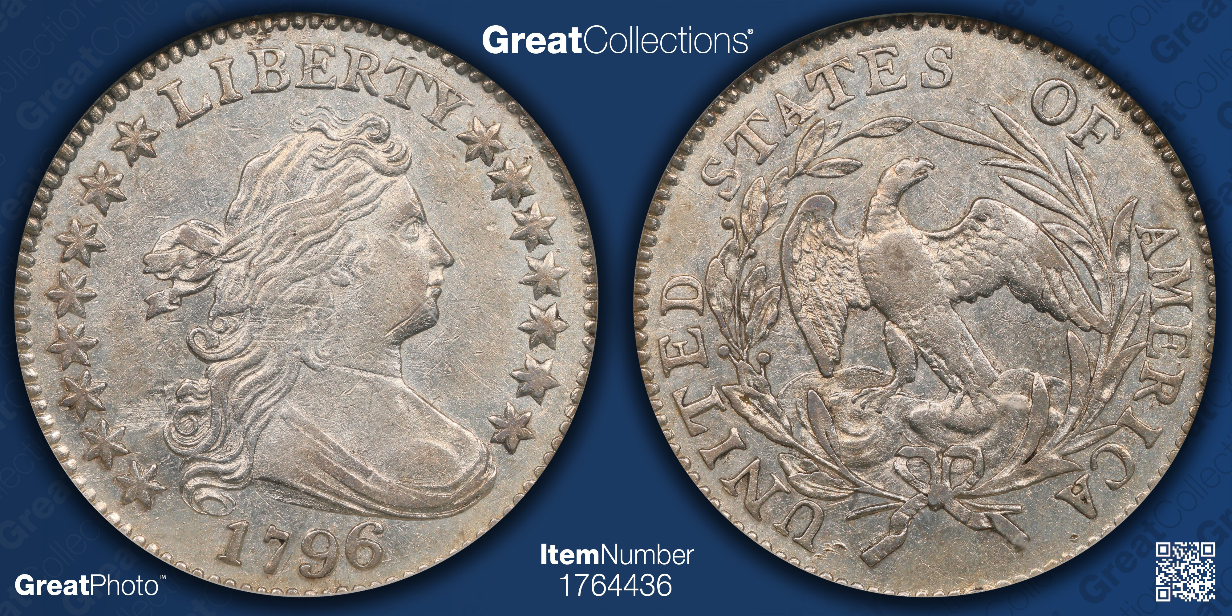 1796 Draped Bust Dime NGC AU-55 (Item 1764436) | GreatCollections Coin ...