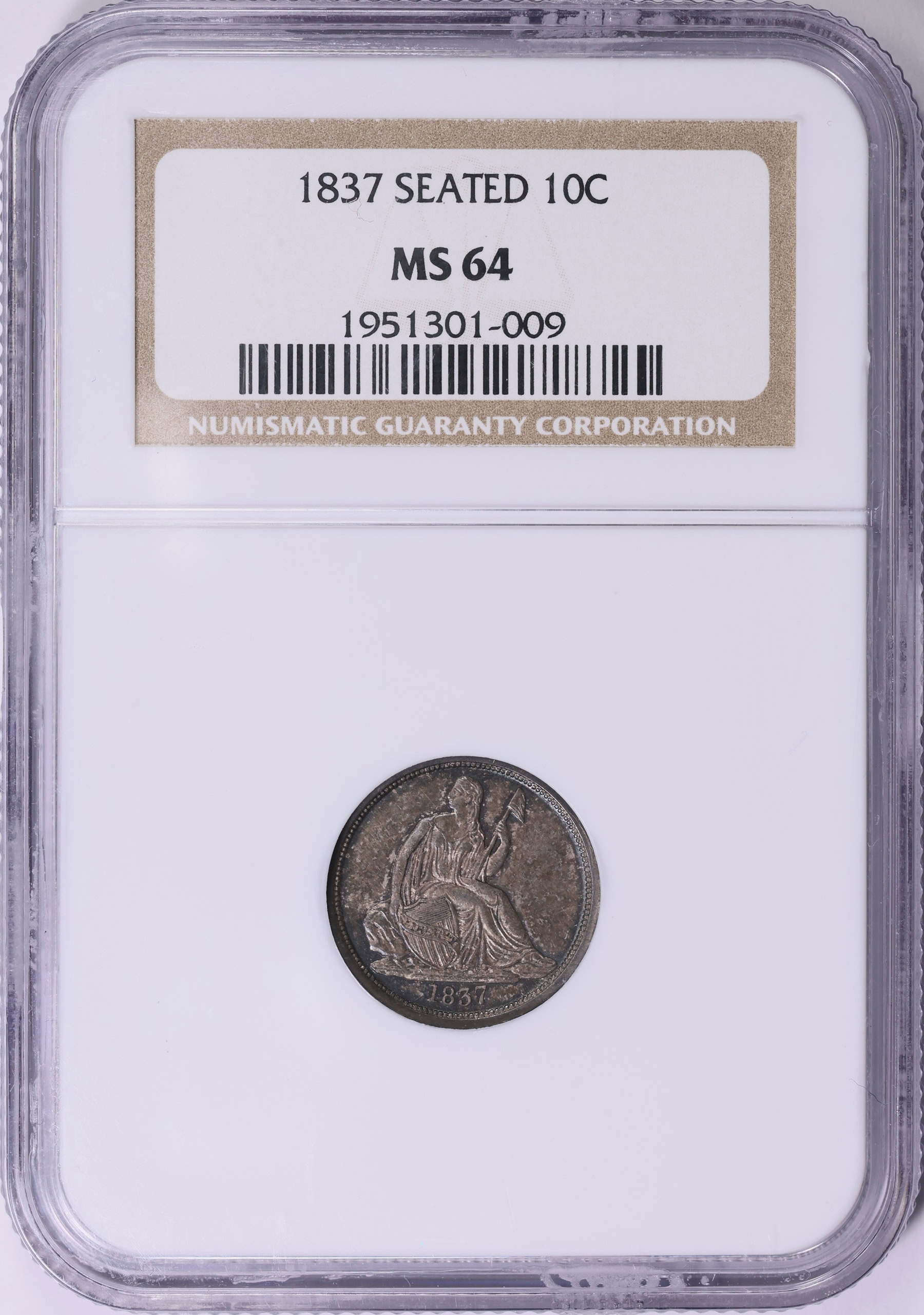 1837 Seated Liberty Dime NGC MS-64 (Toned) (Item 1764440 ...