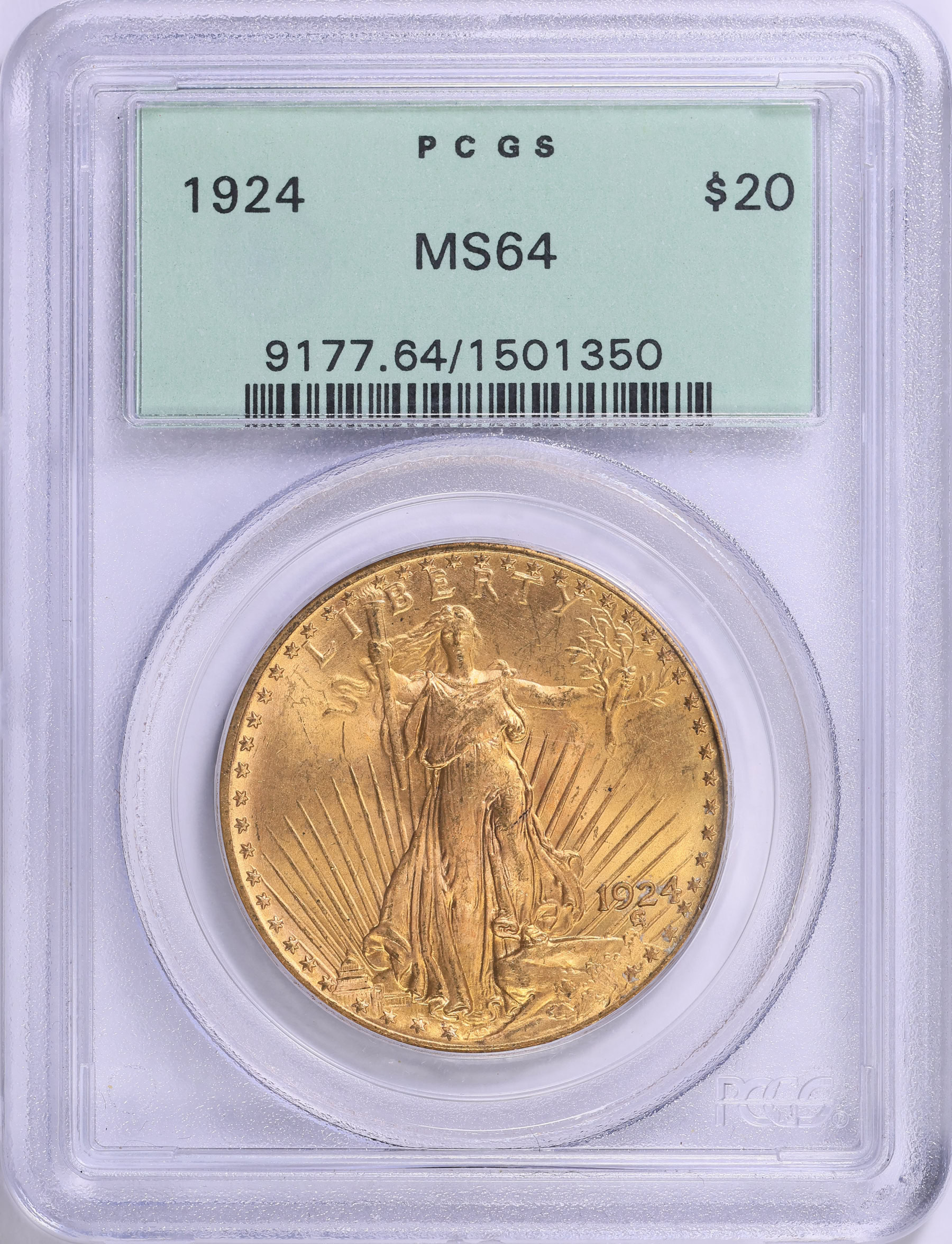 1924 Saint-Gaudens Gold Double Eagle PCGS MS-64 OGH (Item 1764449) | GreatCollections Coin Auctions