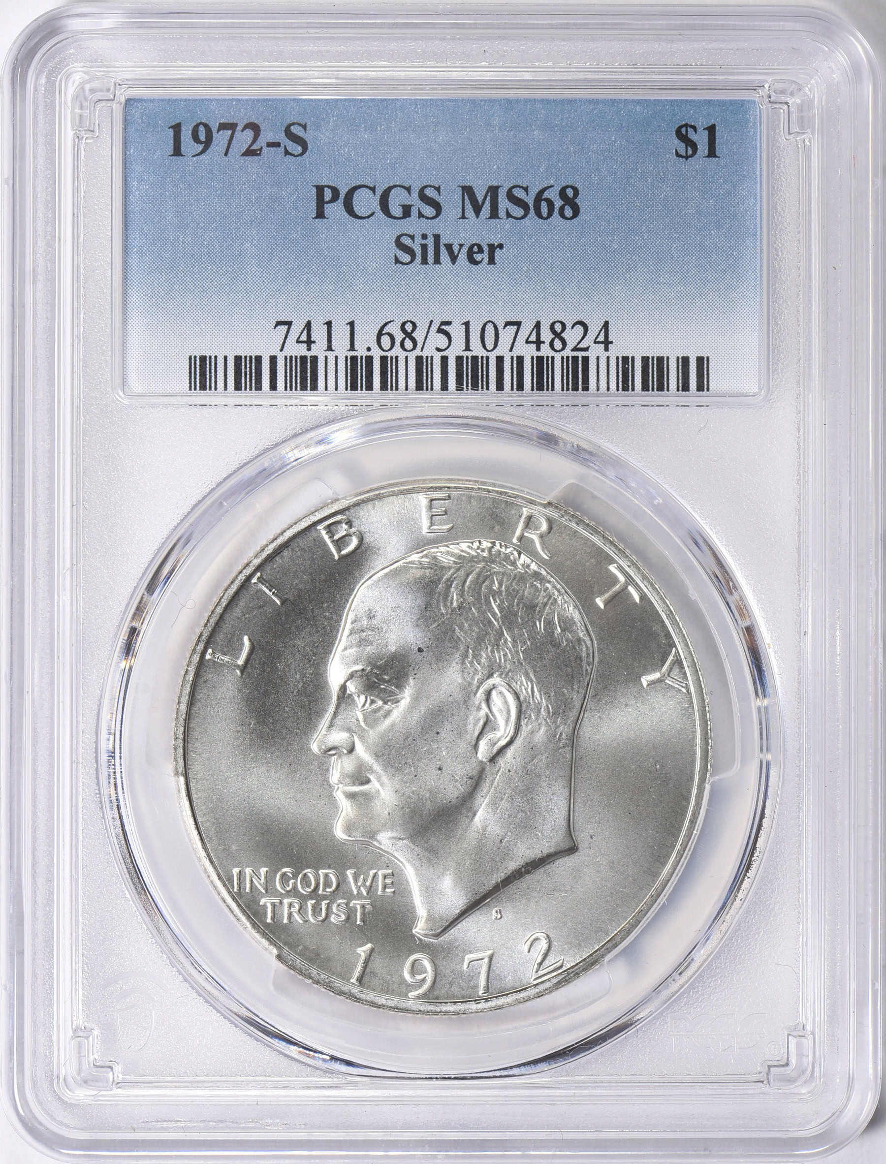 1972-S Eisenhower Dollar Silver PCGS MS-68 (Item 1764502) | GreatCollections Coin Auctions