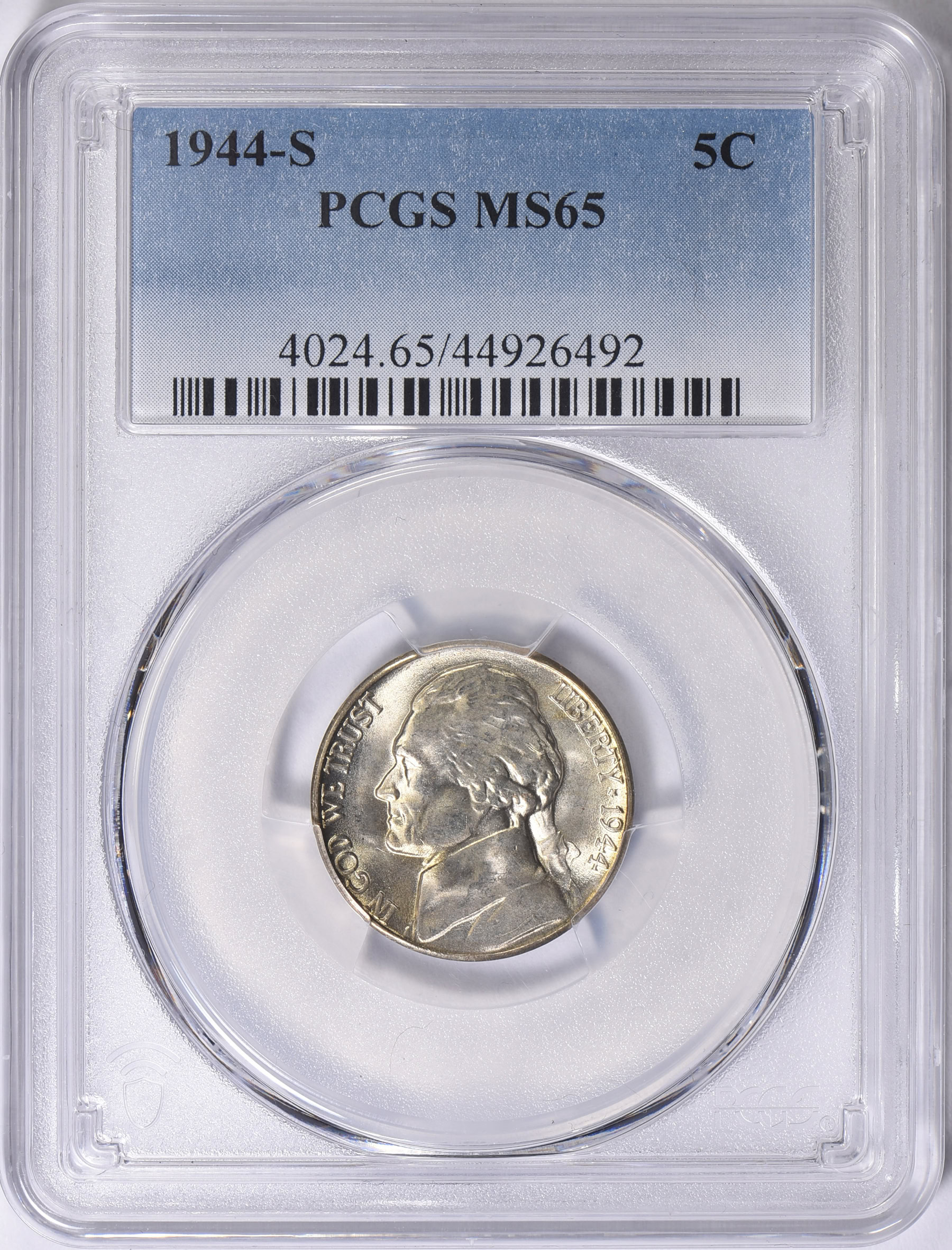 1944-S Jefferson Nickel PCGS MS-65 (Item 1764516) | GreatCollections Coin Auctions