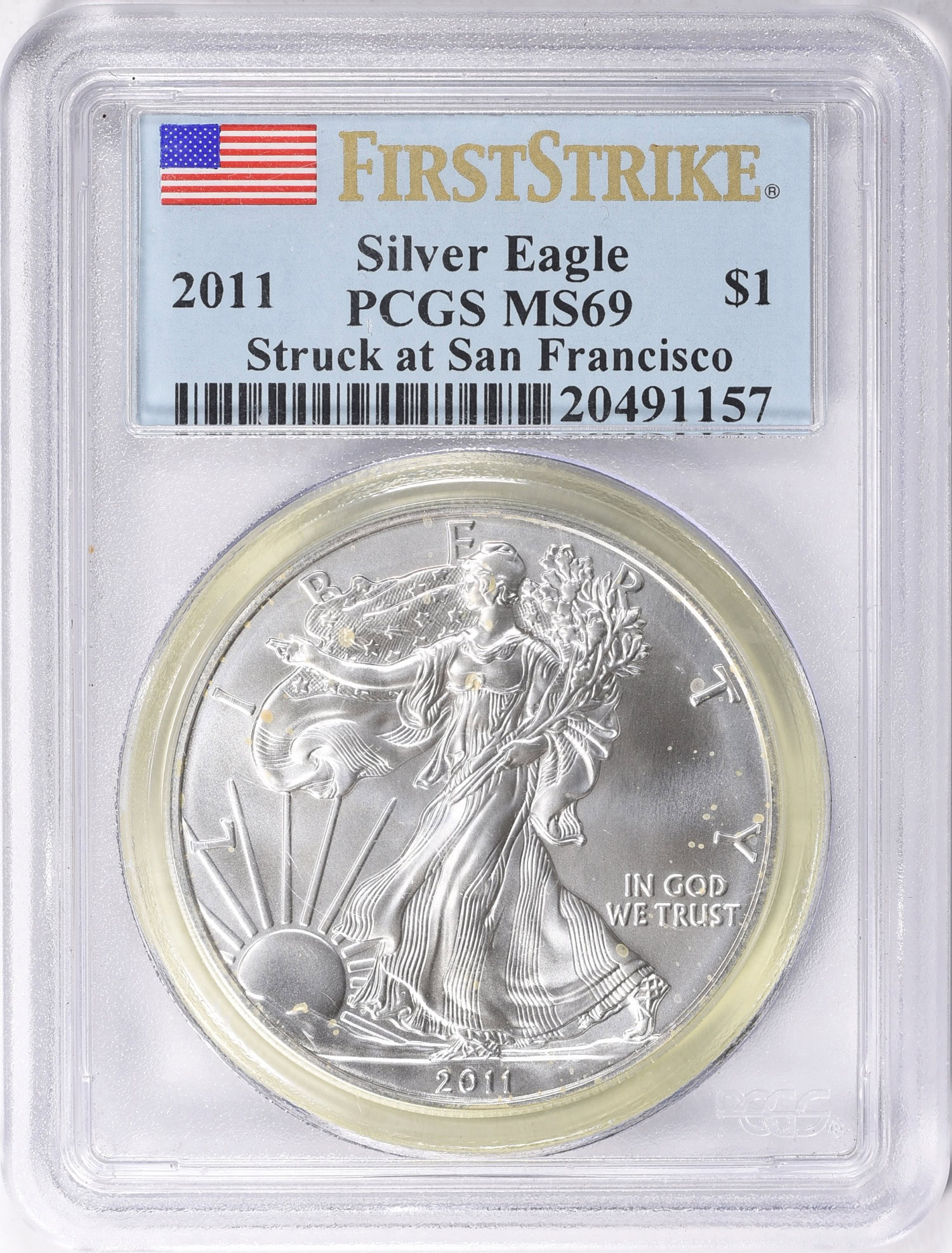 2011 $1 Silver Eagle First Strike PCGS MS-69 (Item 1764678 ...