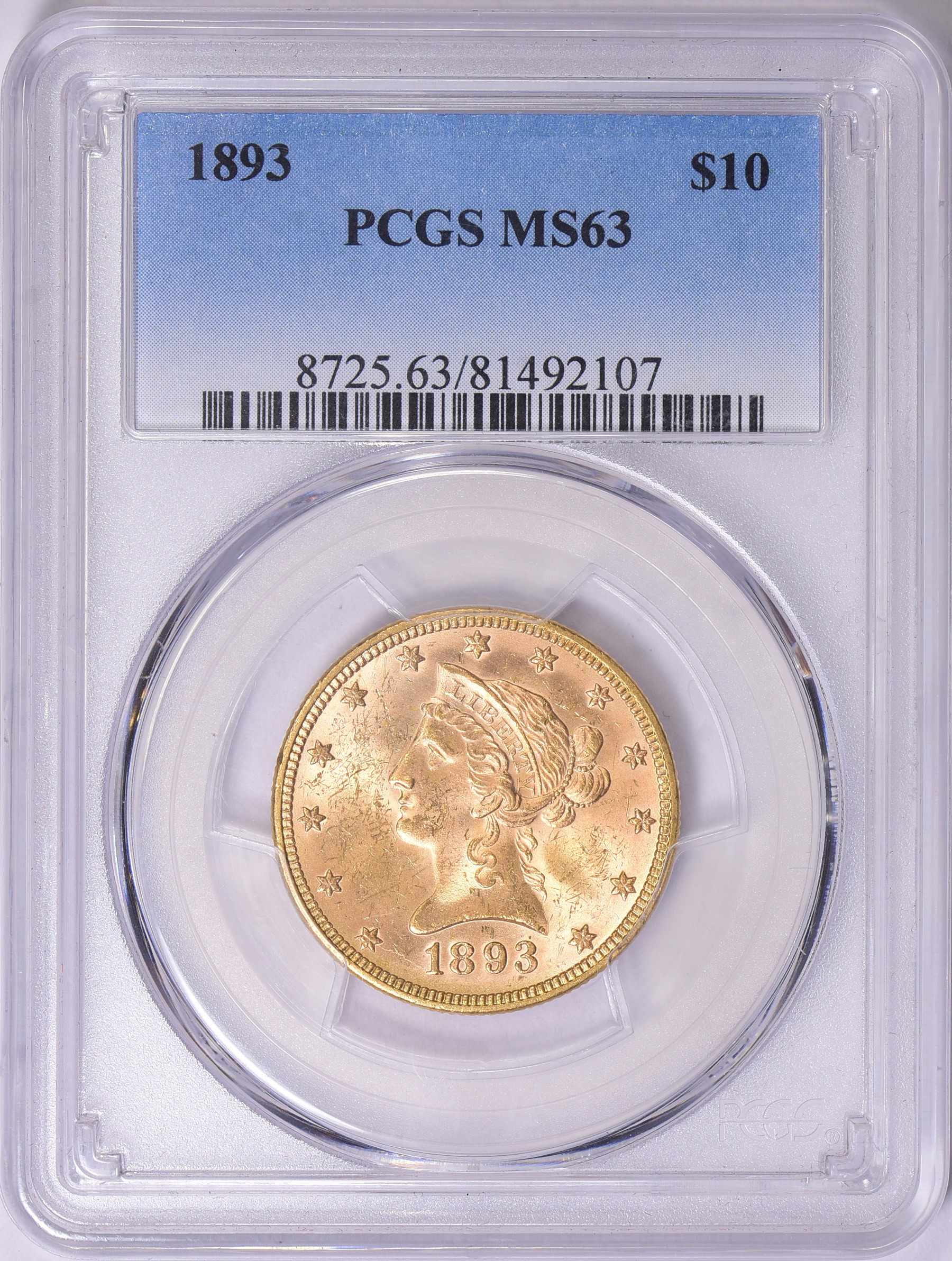 1893 Liberty Gold Eagle PCGS MS-63 (Item 1764756) | GreatCollections Coin Auctions