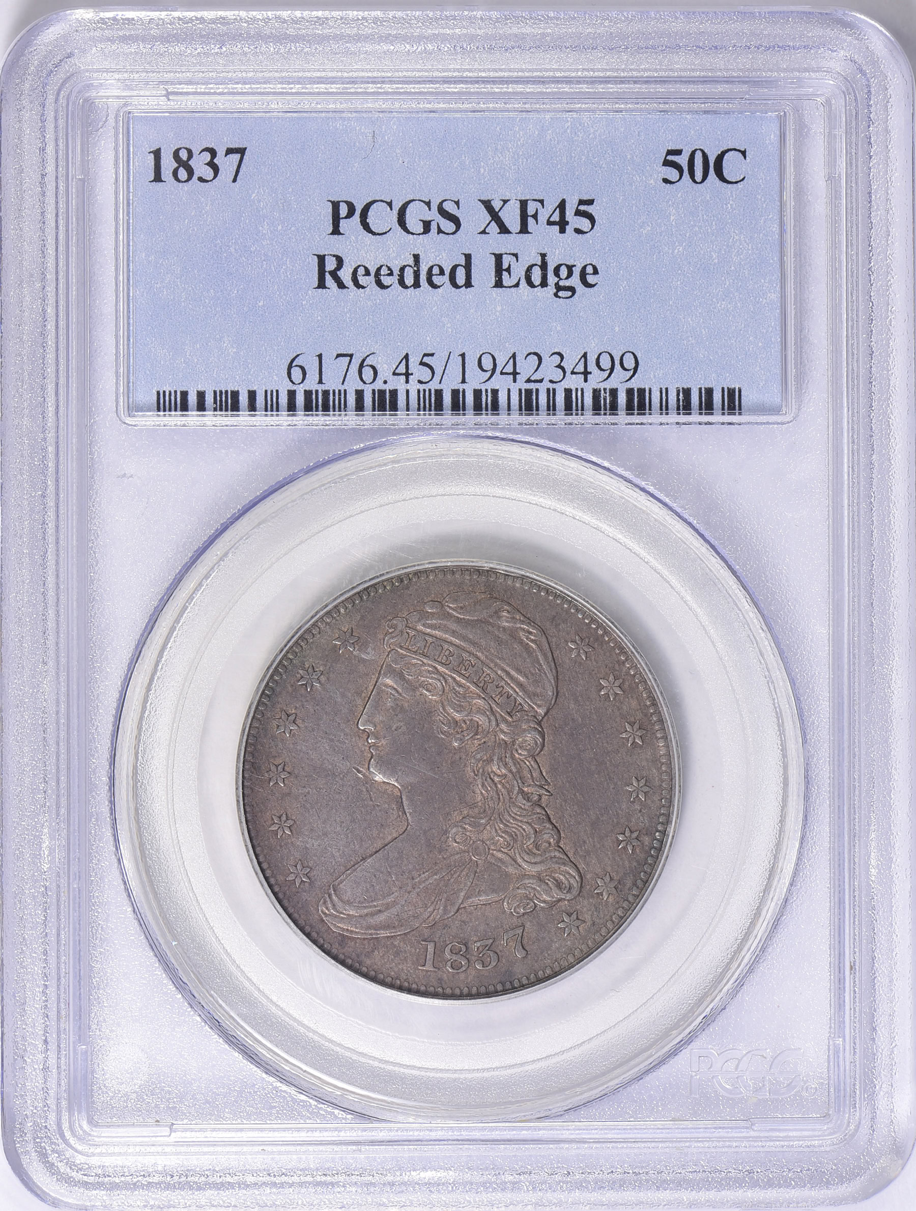 1837 Capped Bust Half Dollar Reeded Edge PCGS XF-45 (Item 1764785) | GreatCollections Coin Auctions