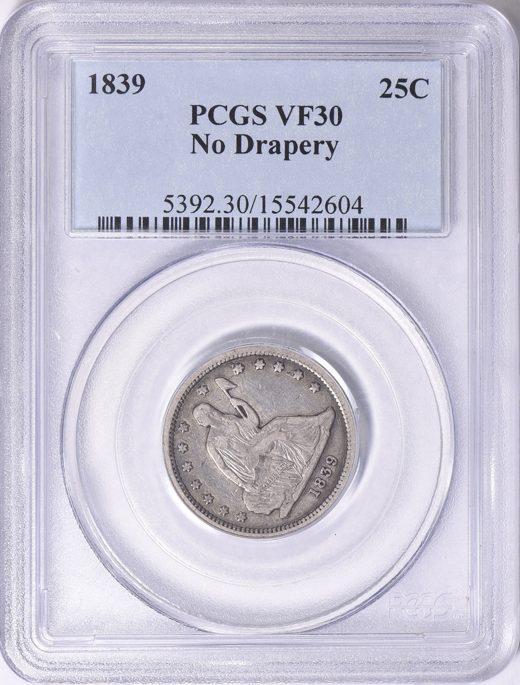 1839 Seated Liberty Quarter No Drapery PCGS VF-30 (Item 1764790) | GreatCollections Coin Auctions