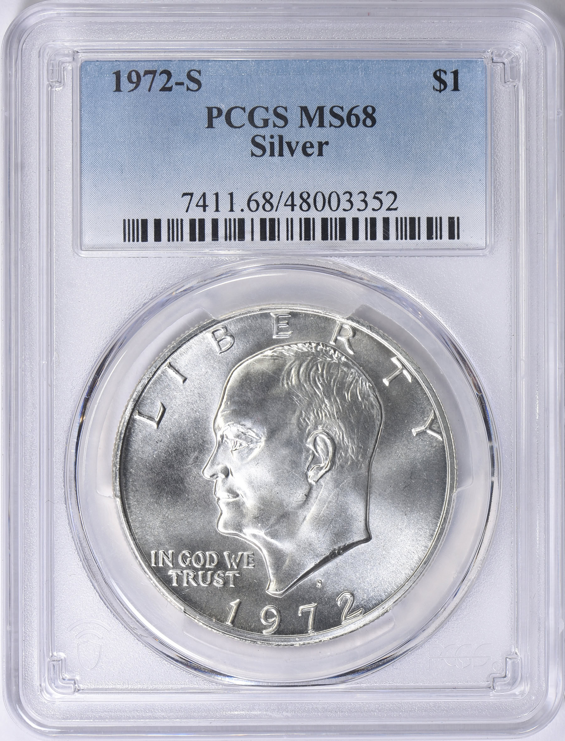 1972-S Eisenhower Dollar Silver PCGS MS-68 (Item 1764810) | GreatCollections Coin Auctions