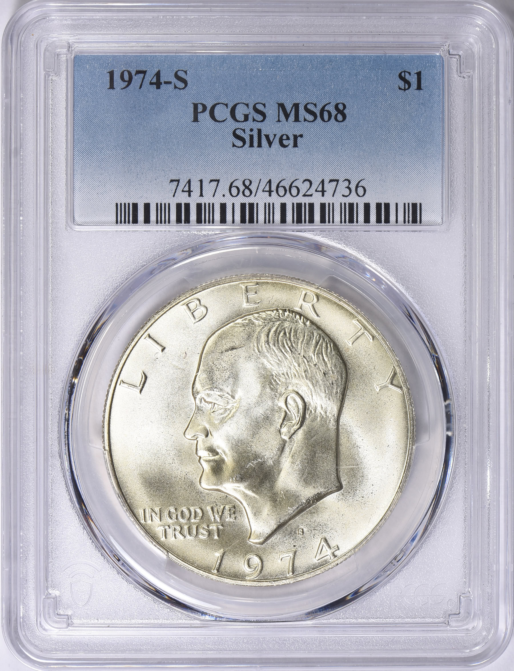 1974-S Eisenhower Dollar Silver PCGS MS-68 (Item 1764811) | GreatCollections Coin Auctions