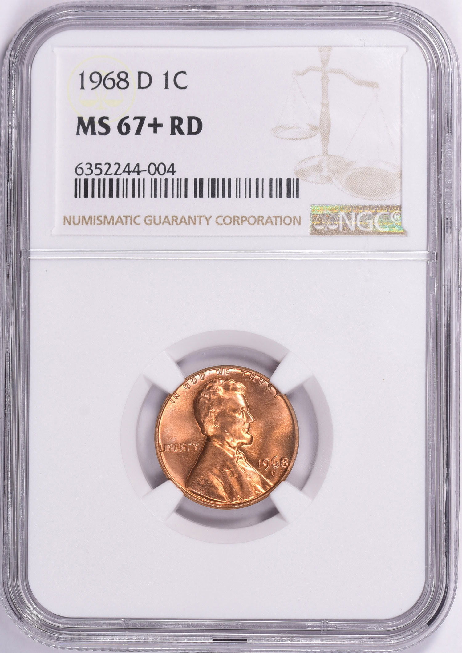 1968-D Lincoln Cent NGC MS-67+ RD (Item 1764821) | GreatCollections ...