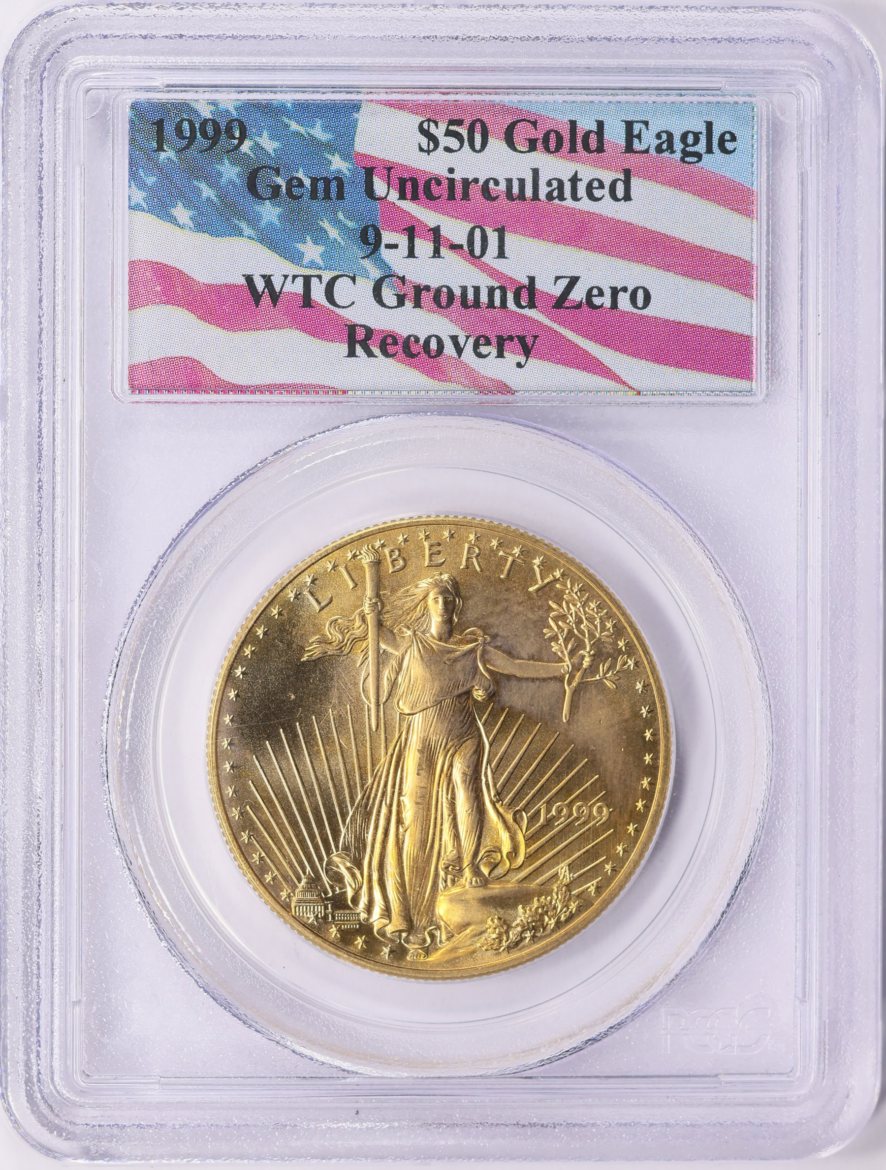 1999 $50 One-Ounce Gold American Eagle WTC World Trade Center Ground ...