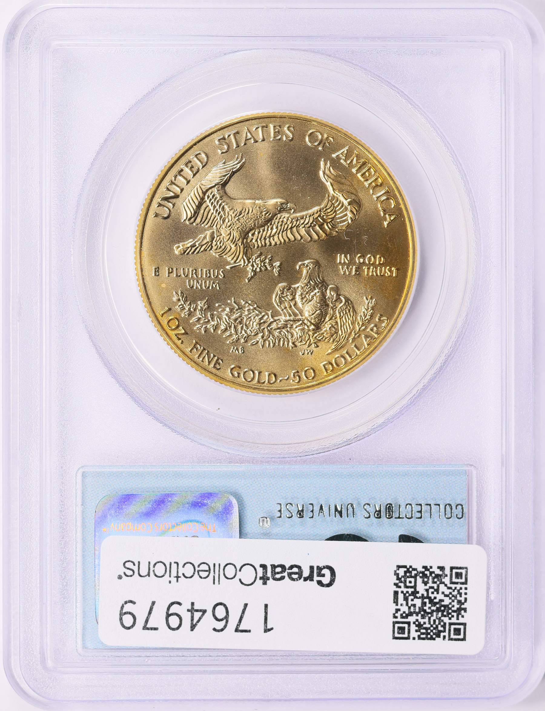 1998 $50 One-Ounce Gold American Eagle WTC World Trade Center Ground ...