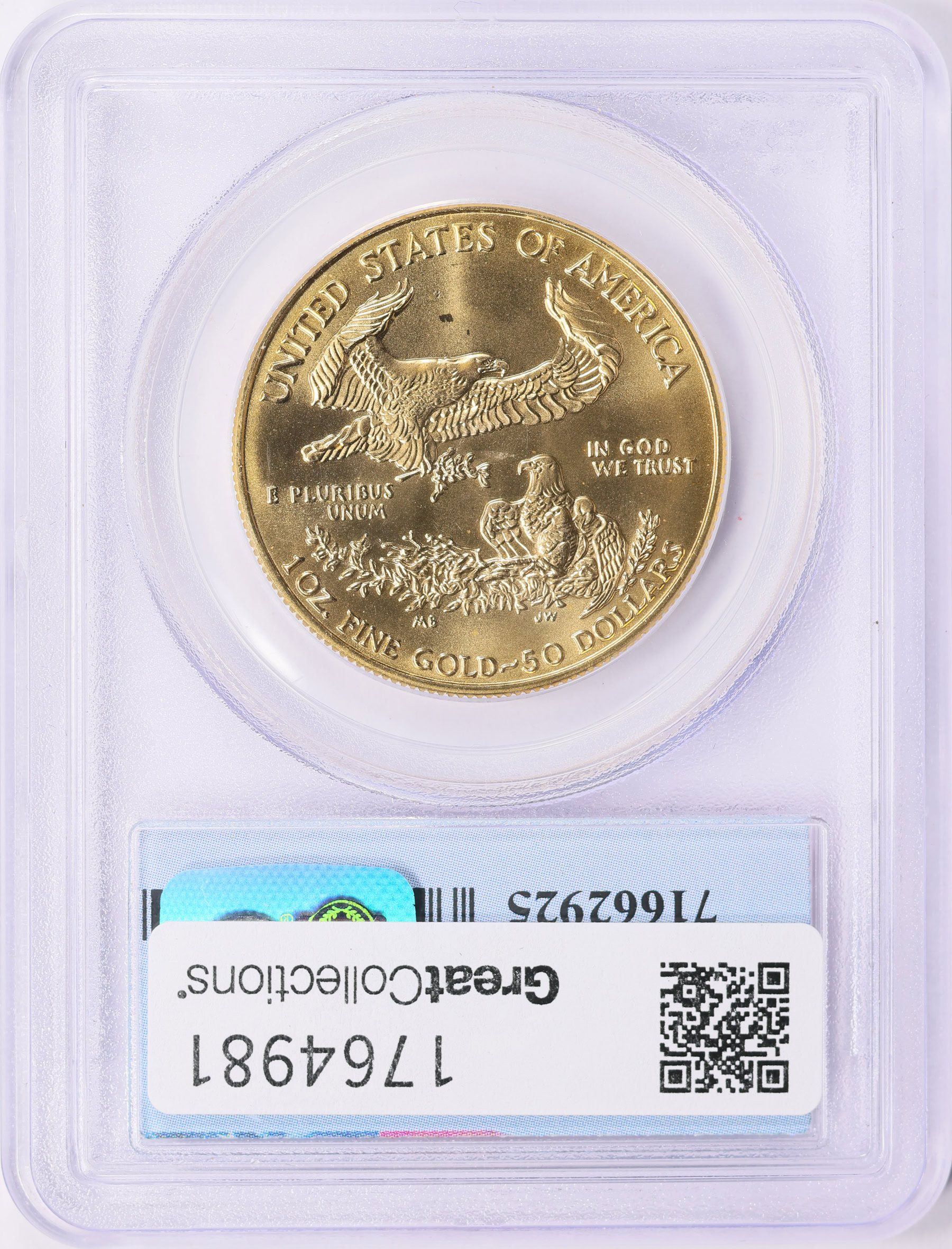 1998 $50 One-Ounce Gold American Eagle WTC World Trade Center Ground ...