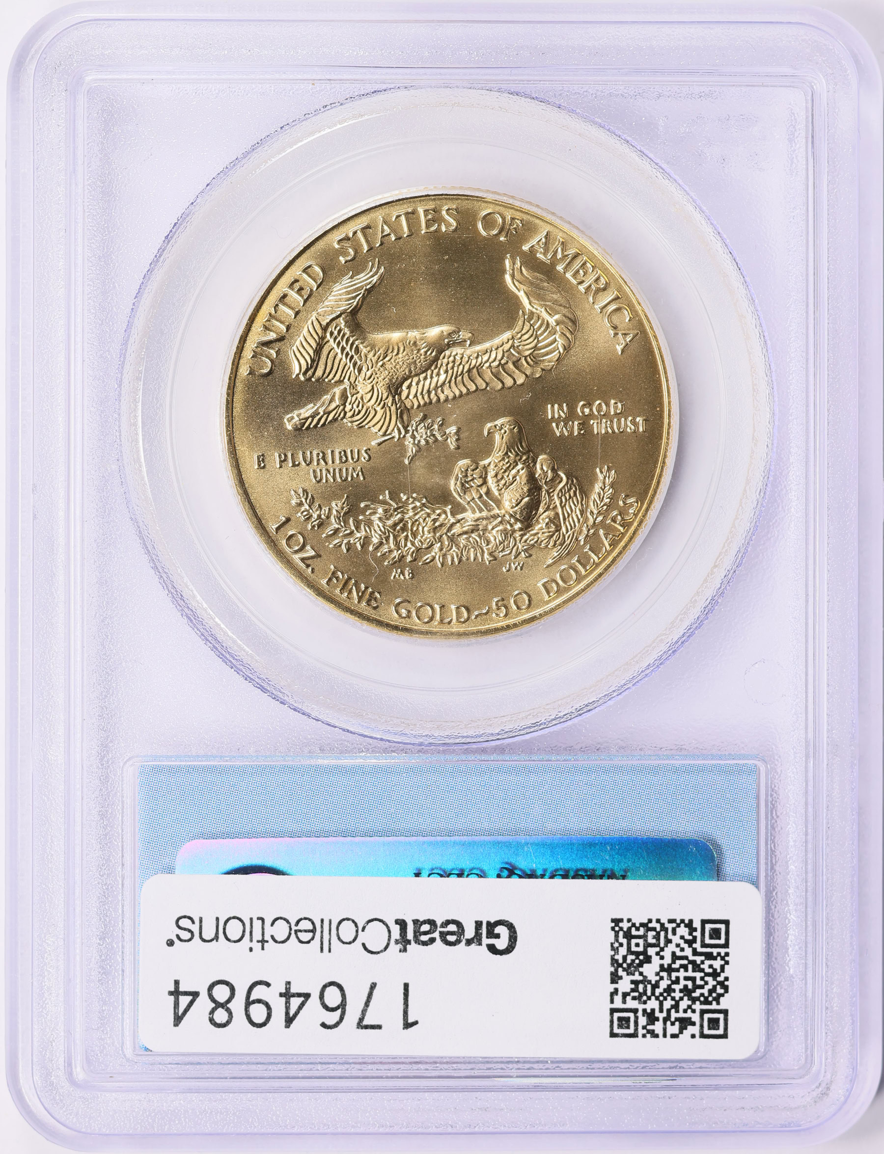 1998 $50 One-Ounce Gold American Eagle WTC World Trade Center Ground ...