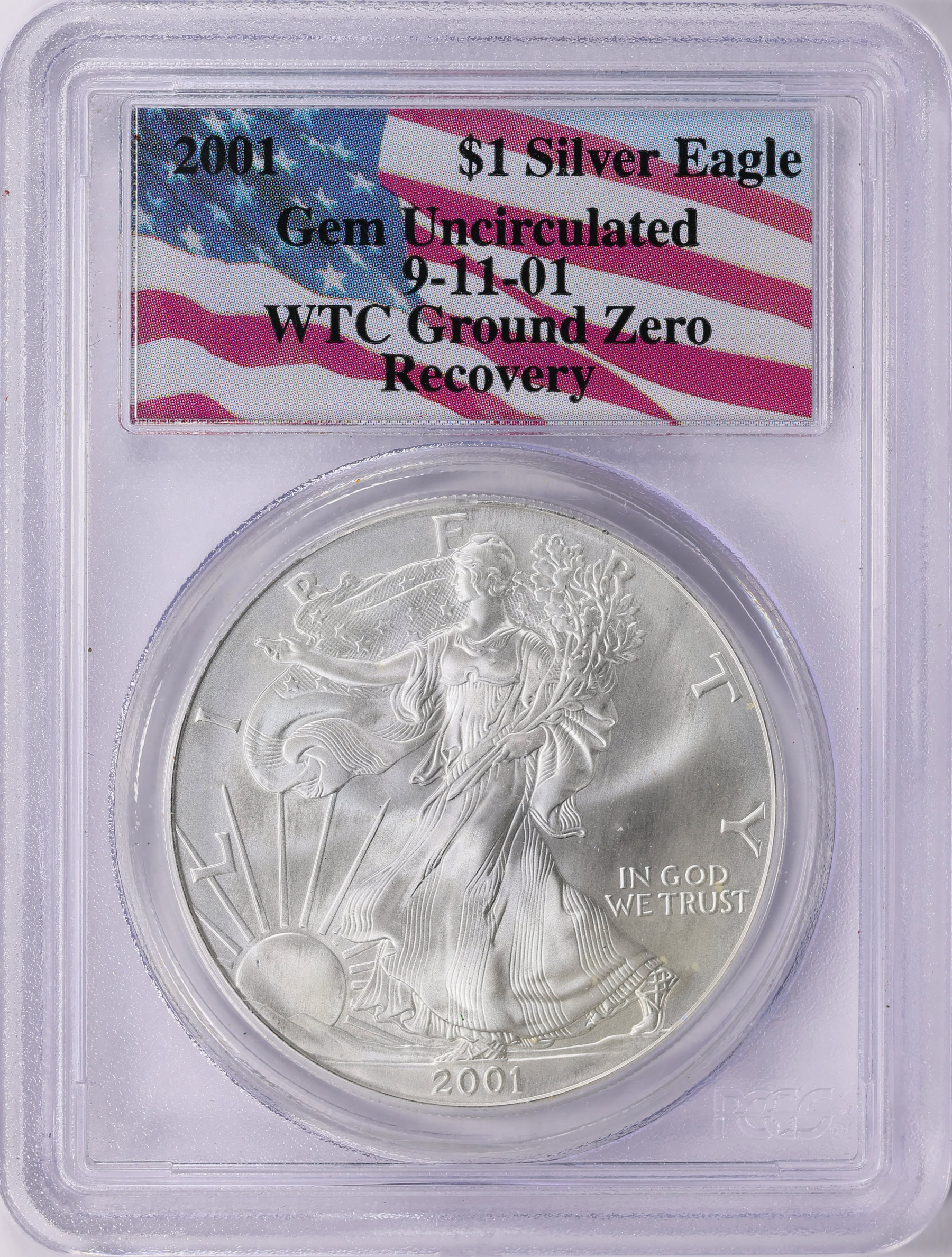 2001 $1 Silver Eagle WTC Ground Zero Recovery PCGS Gem Uncirculated (Item 1765009 ...