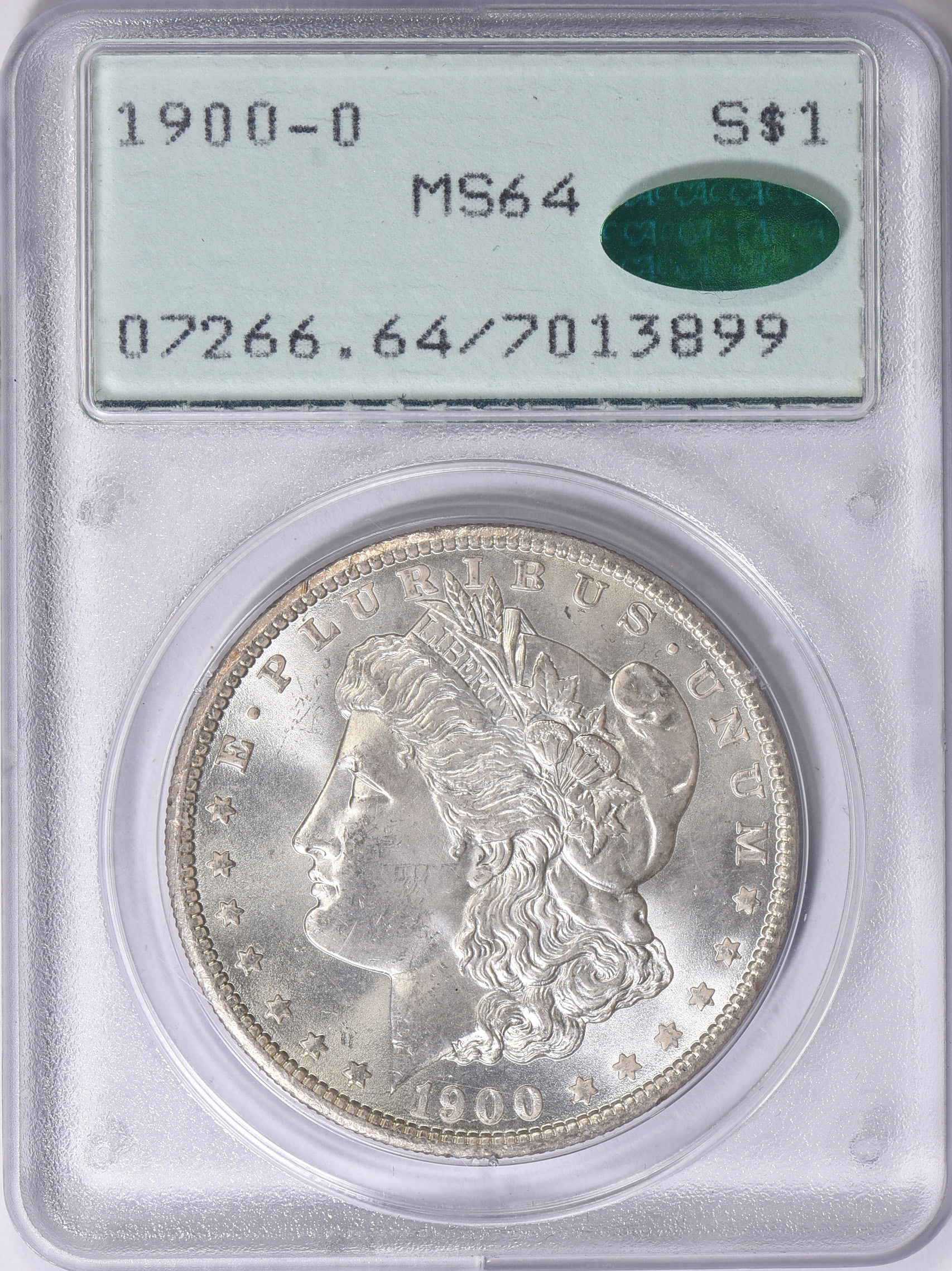 1900-O Morgan Silver Dollar PCGS MS-64 (CAC Green) OGH (1st Gen) (Item 1765018 ...