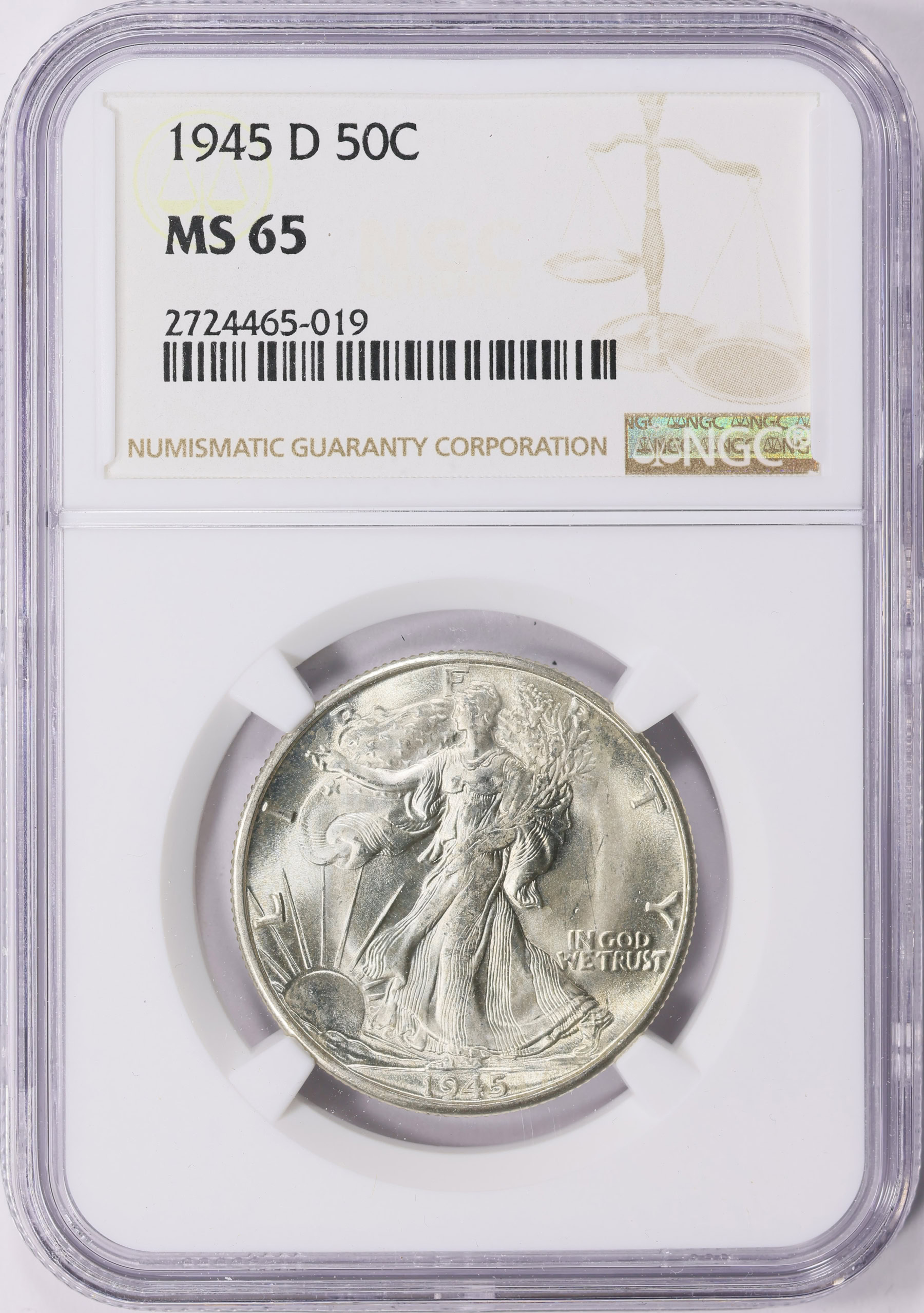 1945-D Walking Liberty Half Dollar NGC MS-65 (Item 1765058) | GreatCollections Coin Auctions