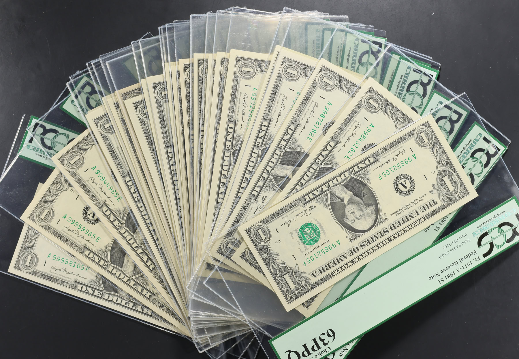 Fr. 1911-A 1981 $1 Boston Federal Reserve Notes Selection Buchanan ...