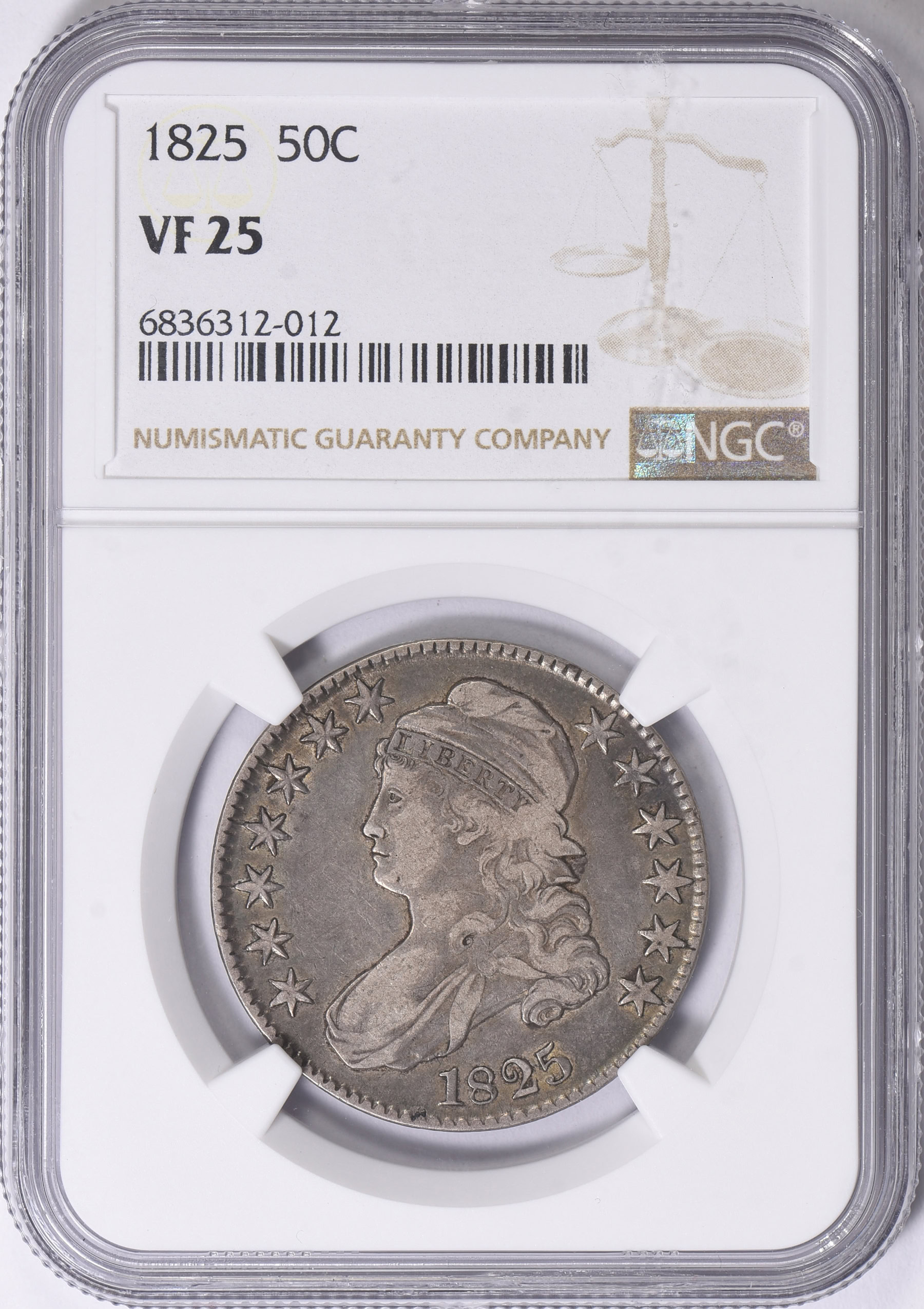 1825 Capped Bust Half Dollar NGC VF-25 (Item 1765199) | GreatCollections Coin Auctions
