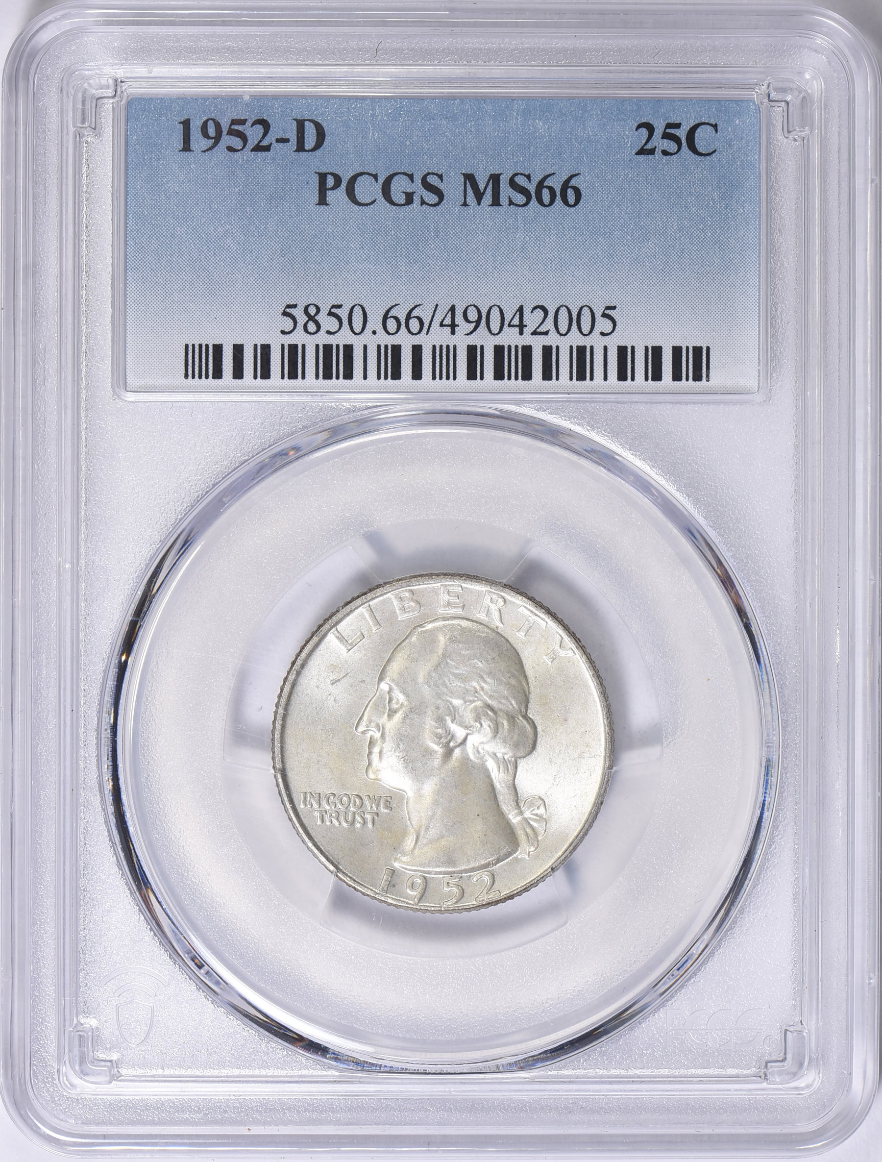 1952-D Washington Quarter PCGS MS-66 (Item 1765332) | GreatCollections Coin Auctions