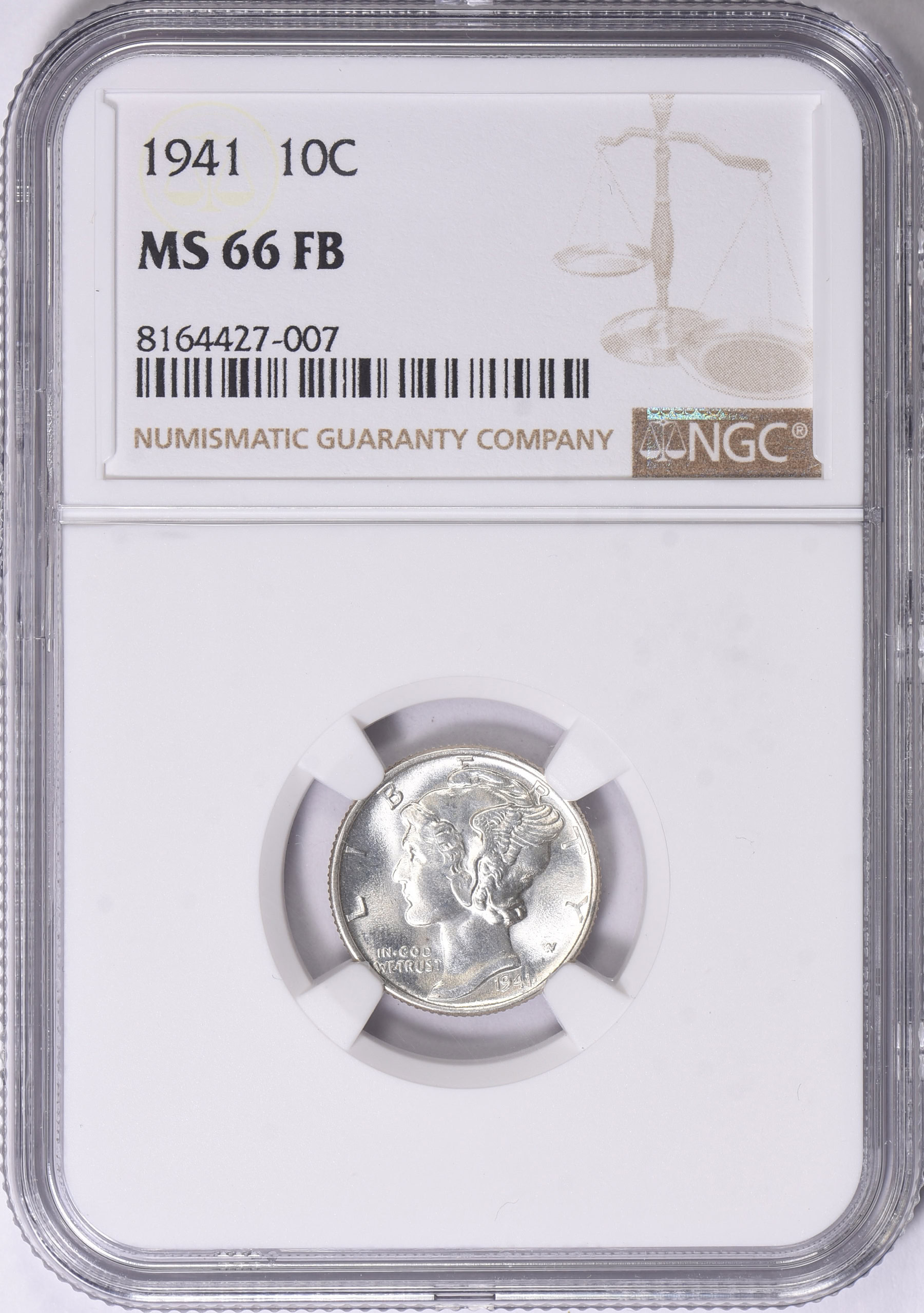 1941 Mercury Dime NGC MS-66 FB (Item 1765349) | GreatCollections Coin Auctions