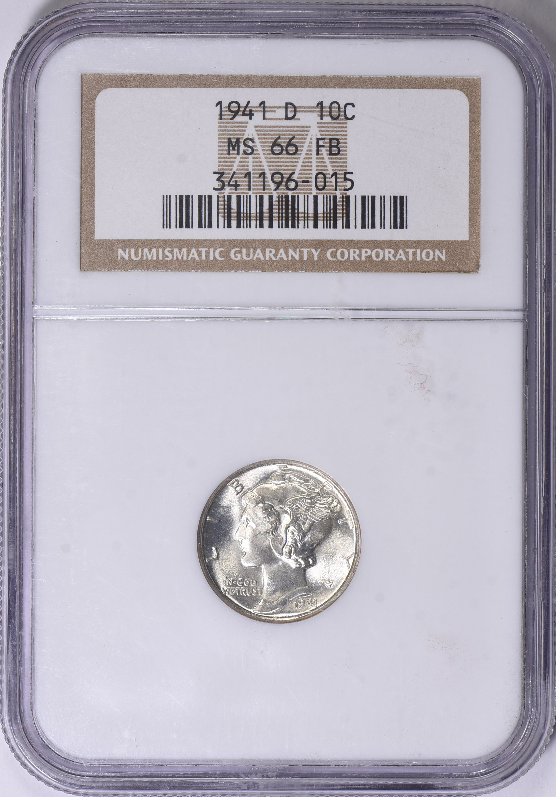 1941-D Mercury Dime NGC MS-66 FB (Item 1765356) | GreatCollections Coin Auctions