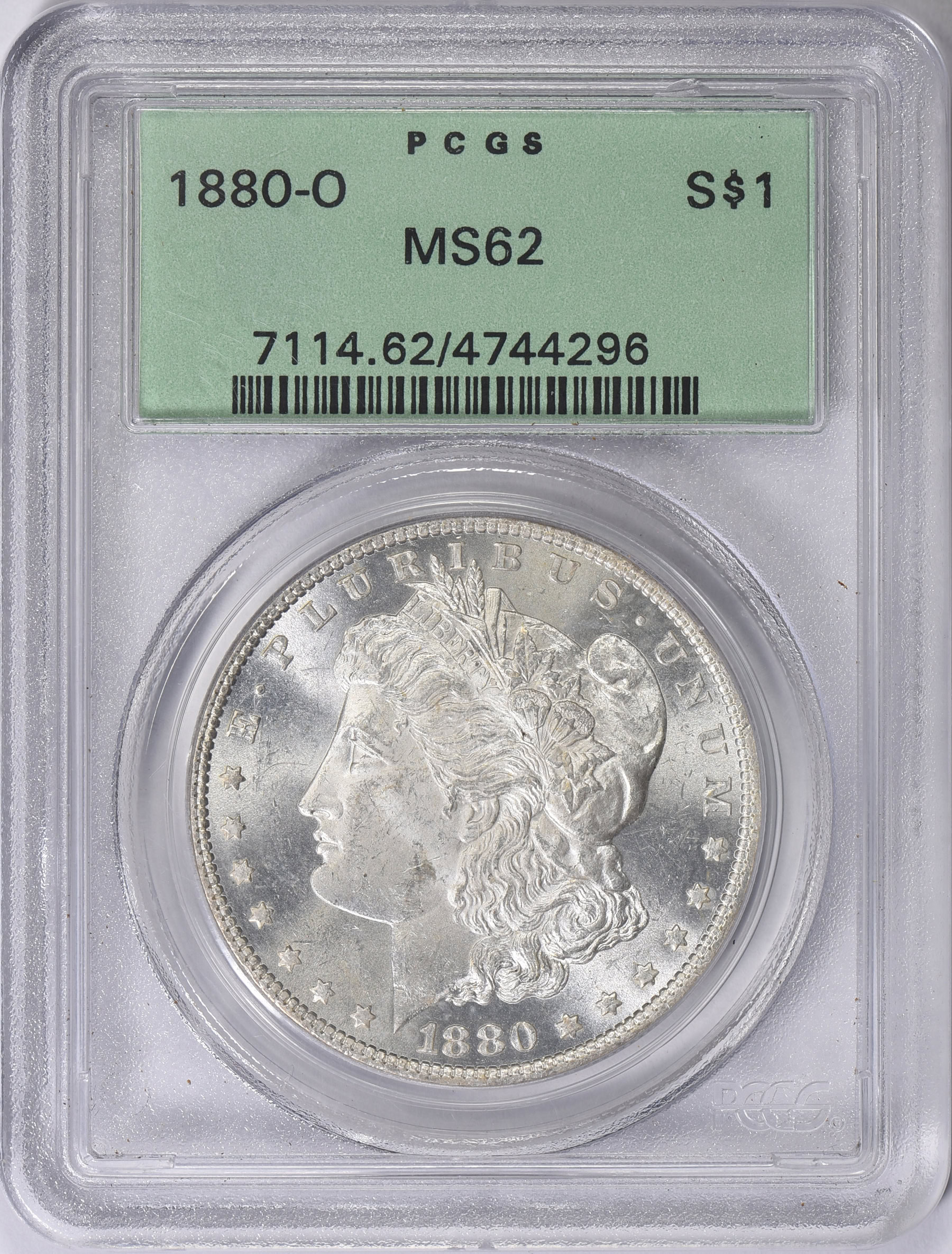 1880-O Morgan Silver Dollar PCGS MS-62 OGH (Item 1765365) | GreatCollections Coin Auctions