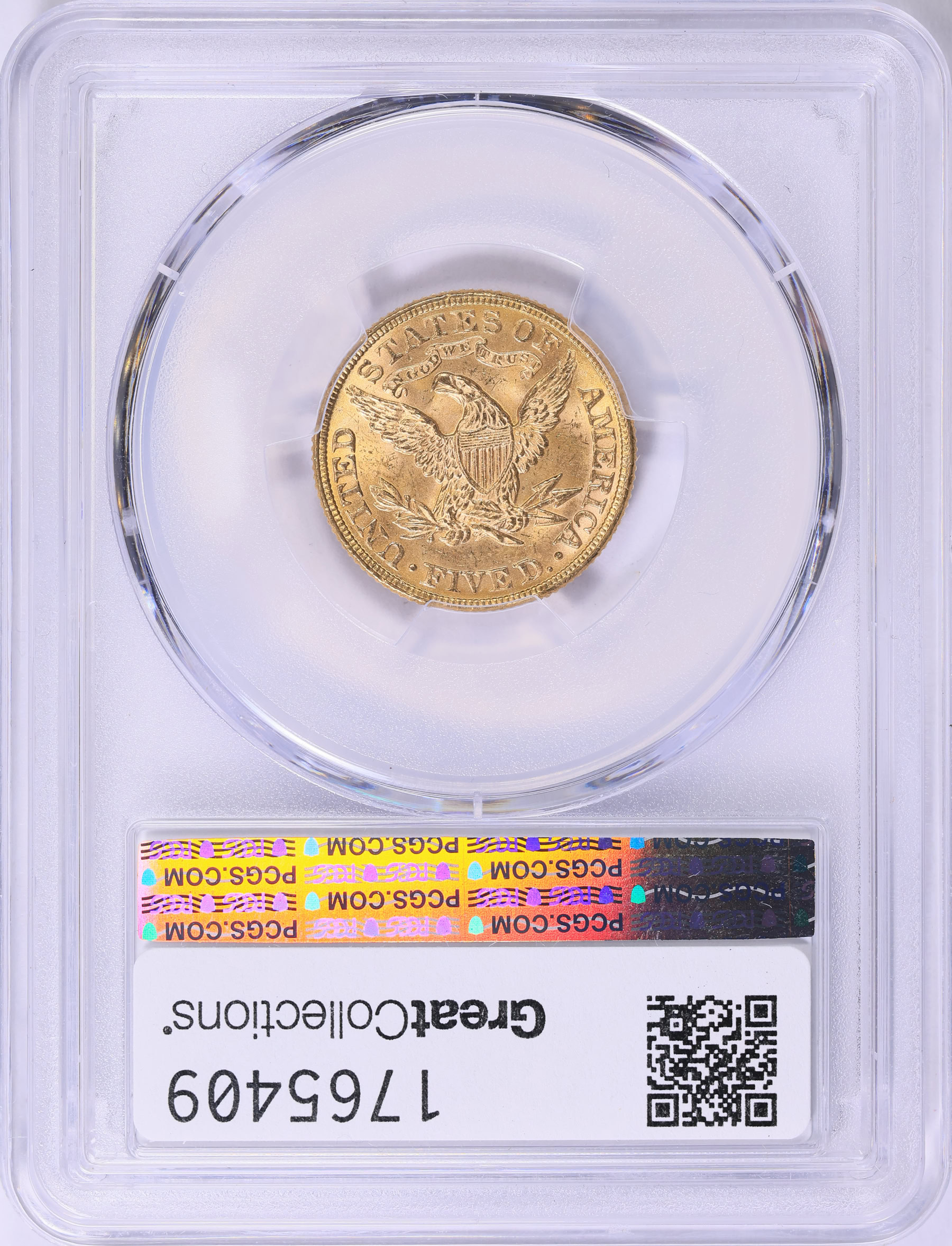 1892 Liberty Gold Half Eagle PCGS MS-64 (CAC Green) (Item 1765409) | GreatCollections Coin Auctions
