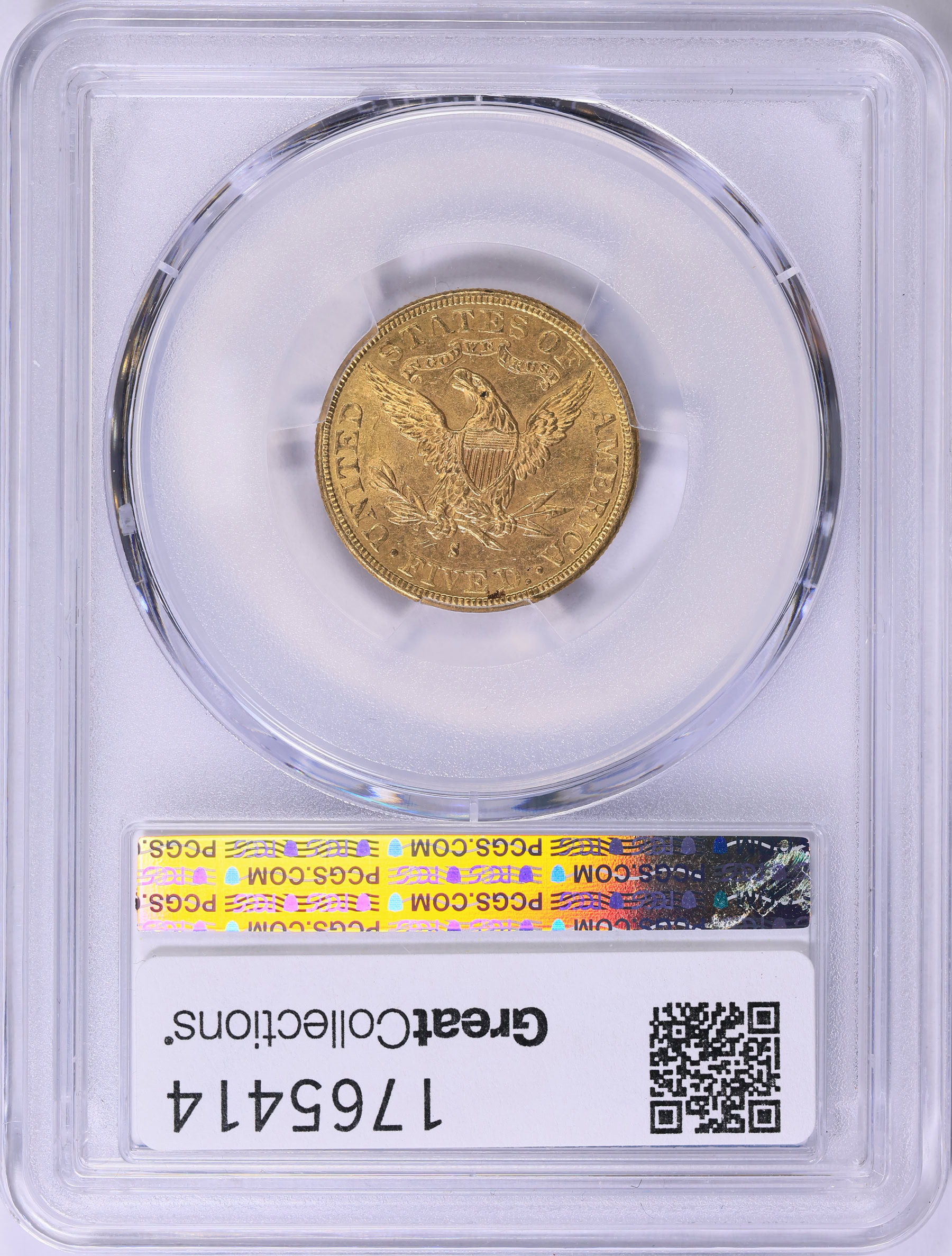 1893-S Liberty Gold Half Eagle PCGS MS-63 (CAC Green) (Item 1765414) | GreatCollections Coin ...