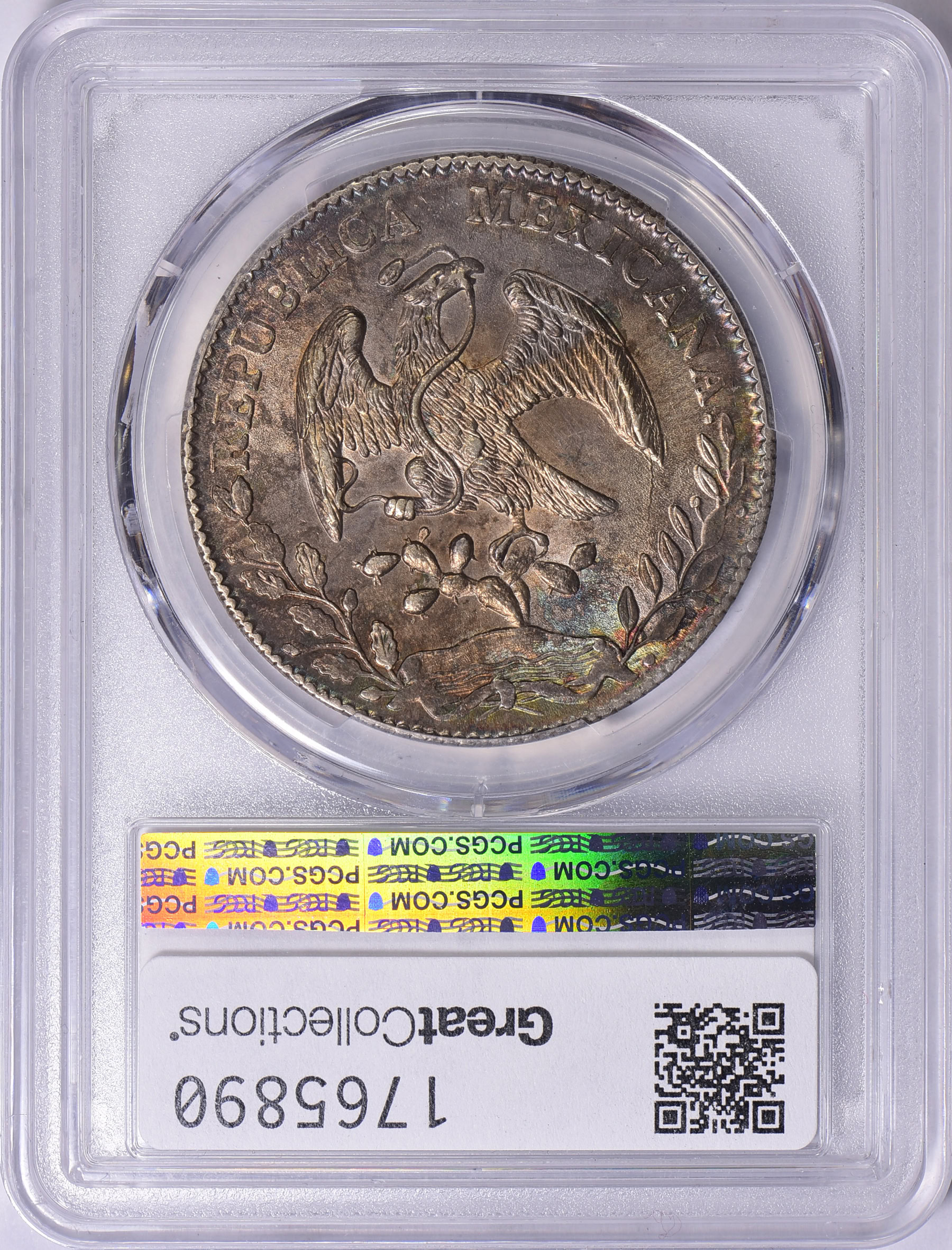 Mexico 1884-Zs JS Silver 8 Reales KM-377.13 PCGS MS-63 (Toned) (Item 1765890) | GreatCollections ...