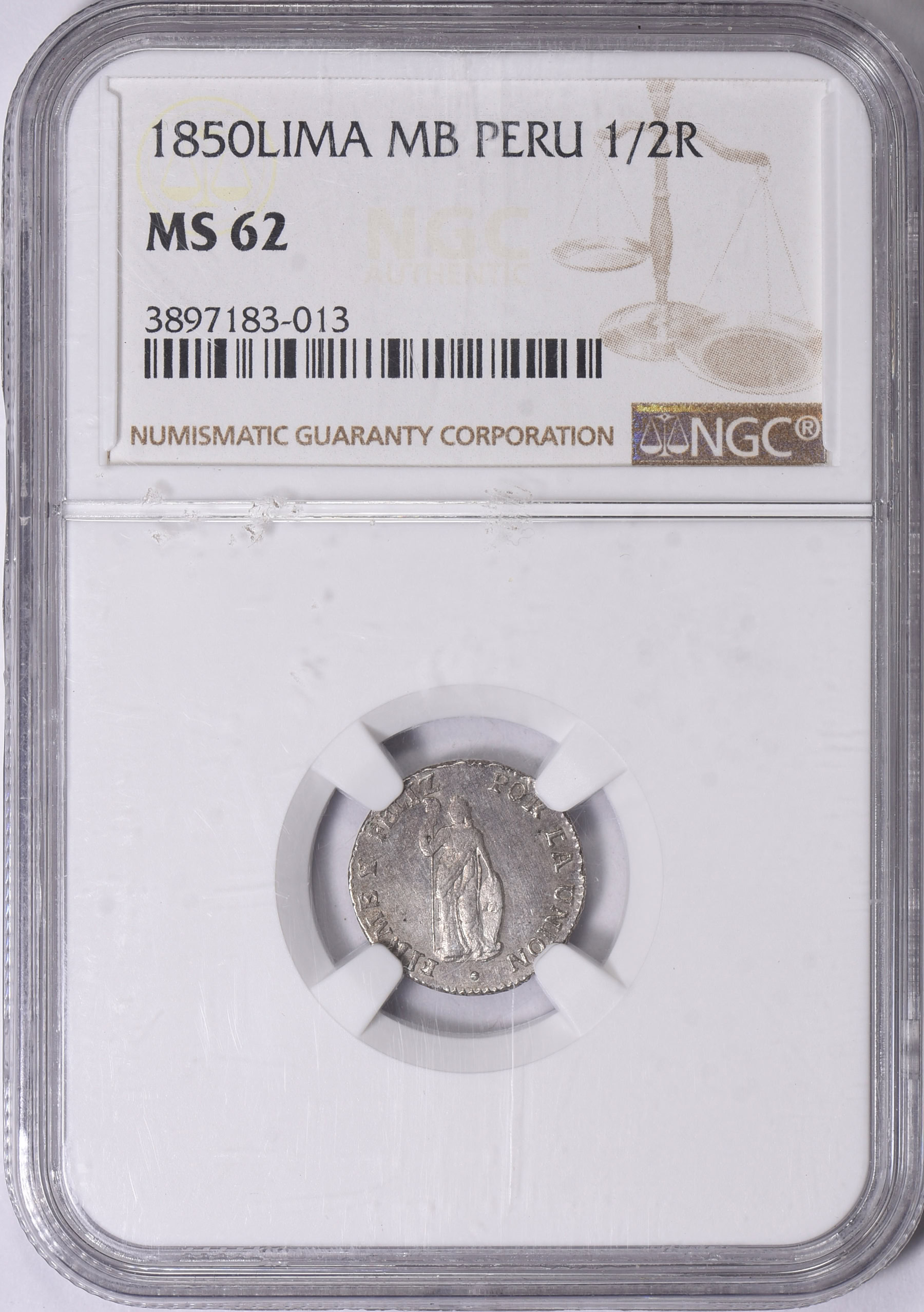 Peru 1850-LM MB Silver 1/2 Real KM-144.7 NGC MS-62 (Item 1765927) | GreatCollections Coin Auctions