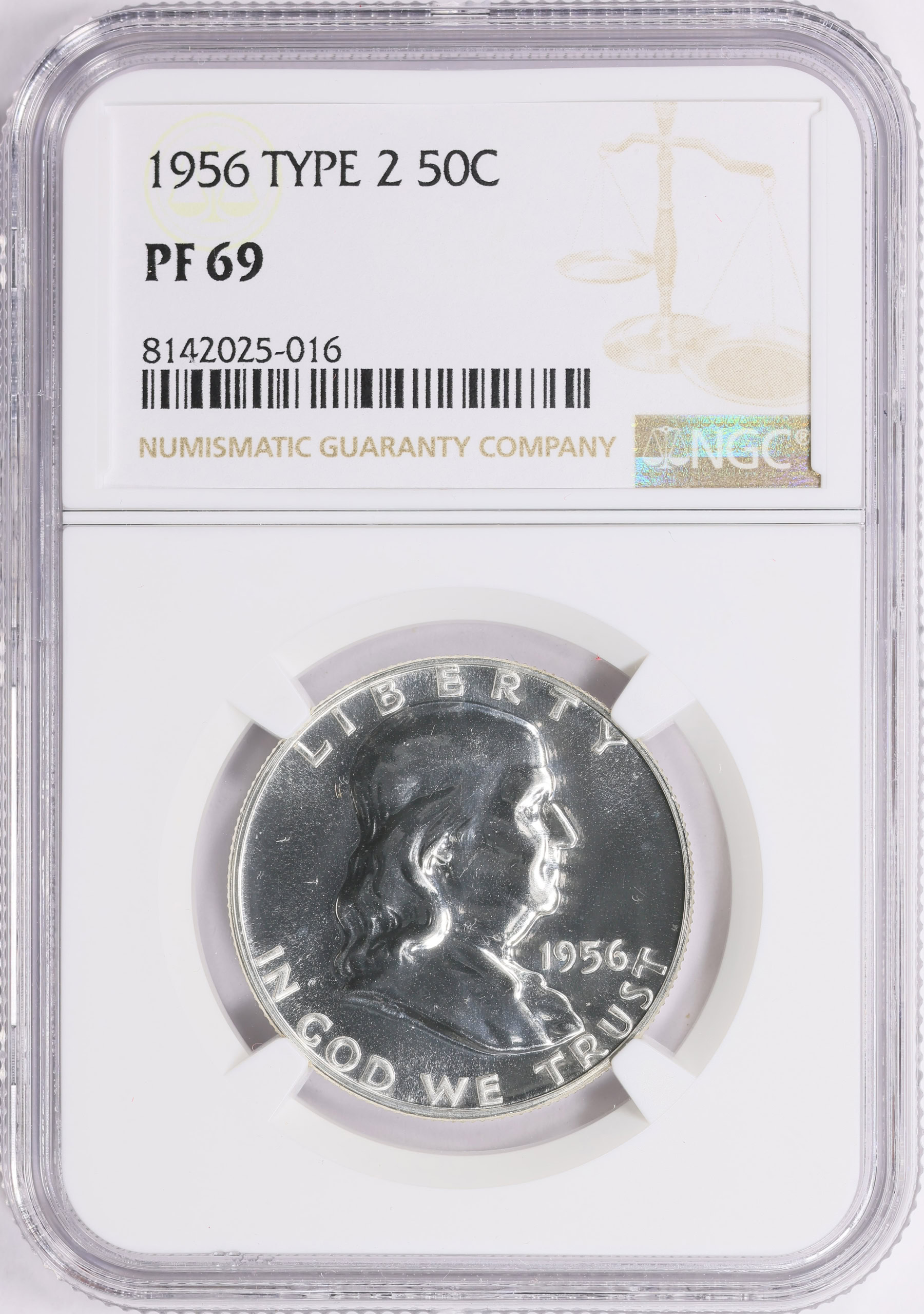 1956 Franklin Half Dollar Type 2 NGC Proof-69 (Item 1765937) | GreatCollections Coin Auctions