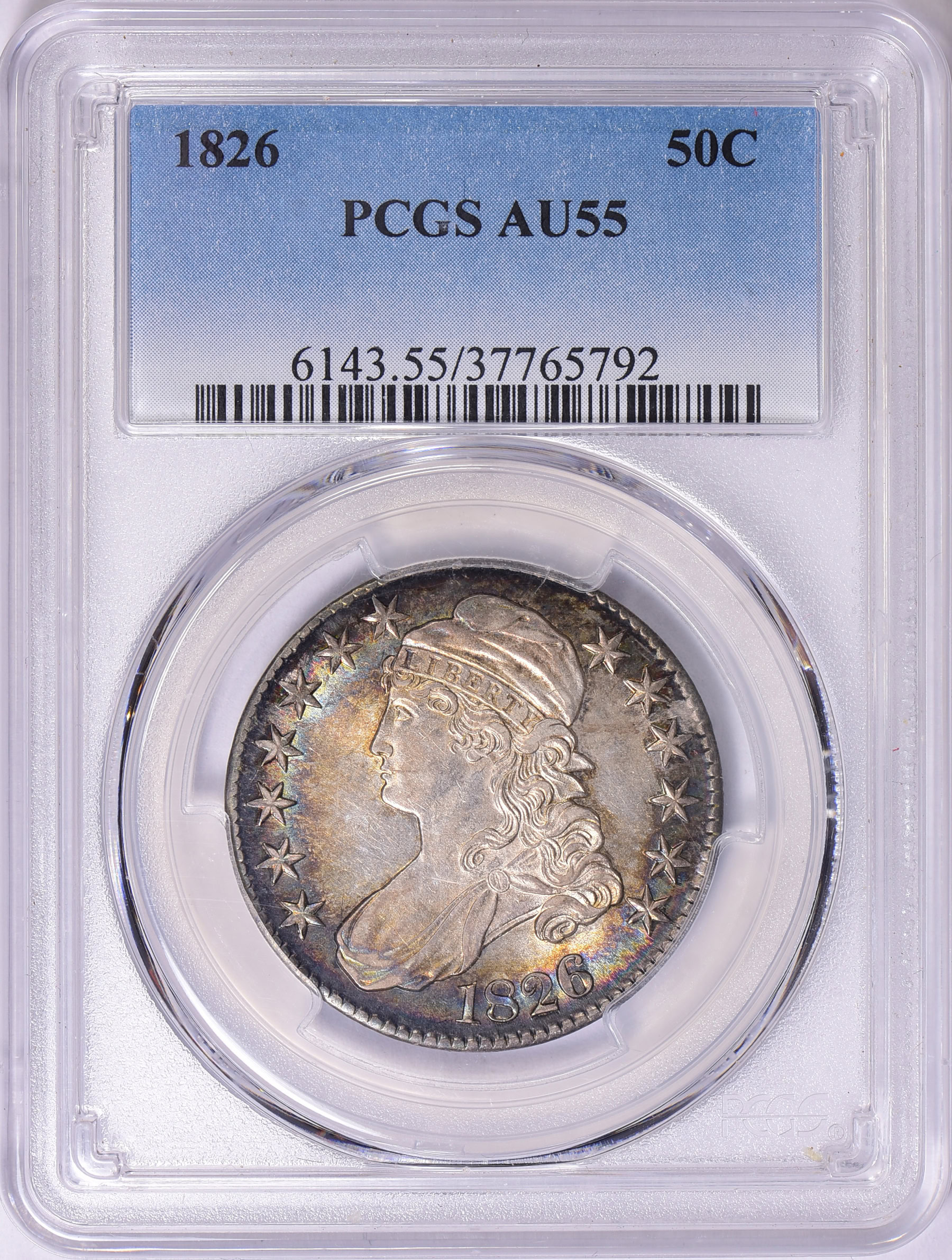 1826 Capped Bust Half Dollar PCGS AU-55 (Toned) (Item 1765955) | GreatCollections Coin Auctions
